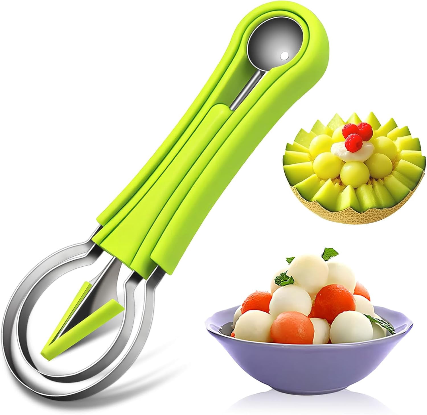 Melon Baller Scoop Set,Professional 4 In 1 Stainless Steel Fruit ...