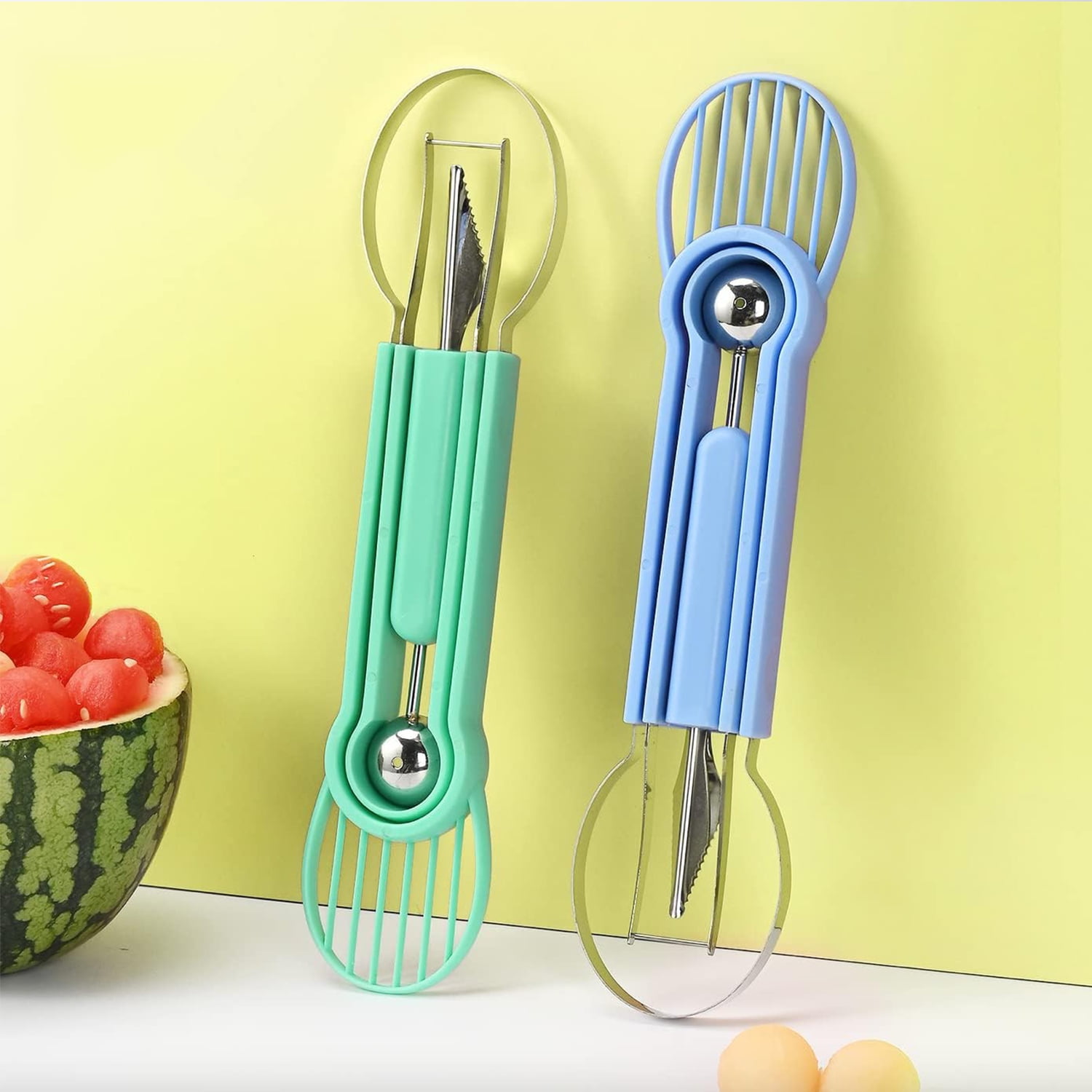 Melon Baller Scoop Set, Professional 5 In 1 Stainless Steel Fruit ...