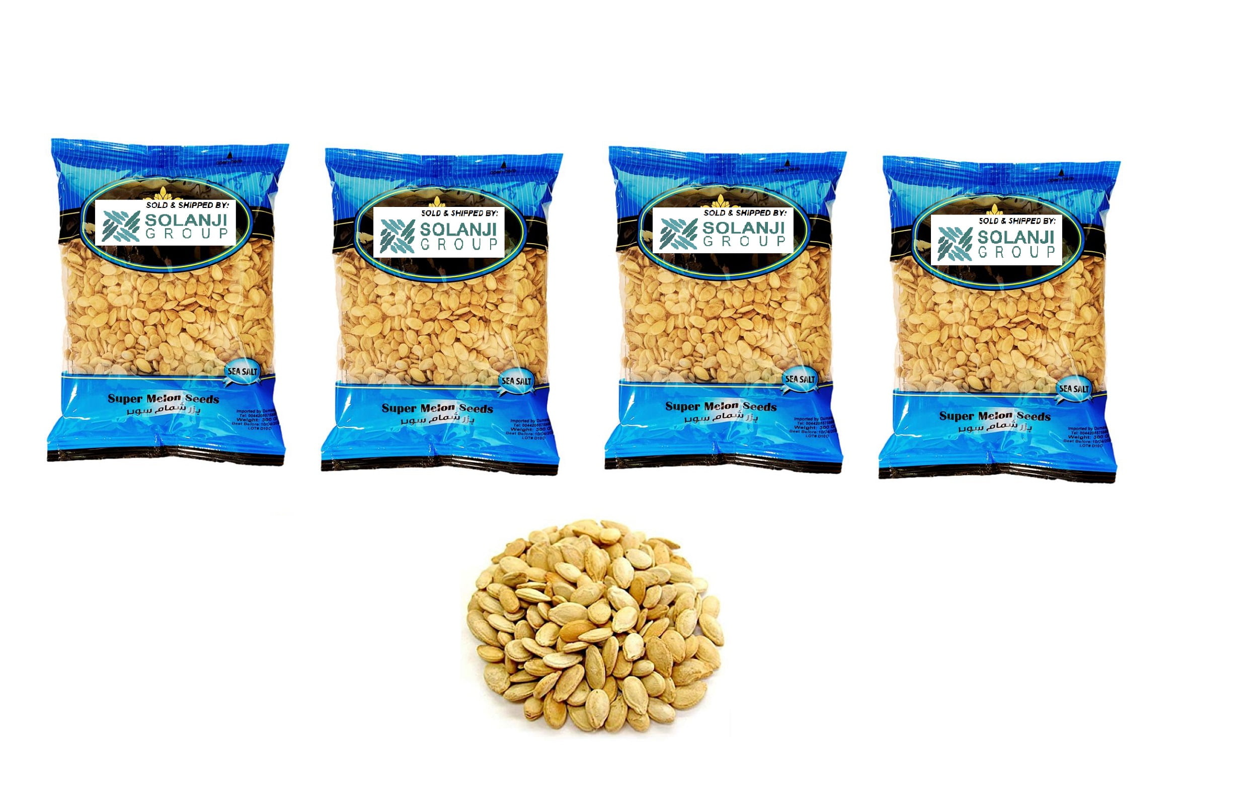 Melon Seeds Roasted & Salted ( Egyptian Style) Four (4) Packs NT.WT. 12 ...