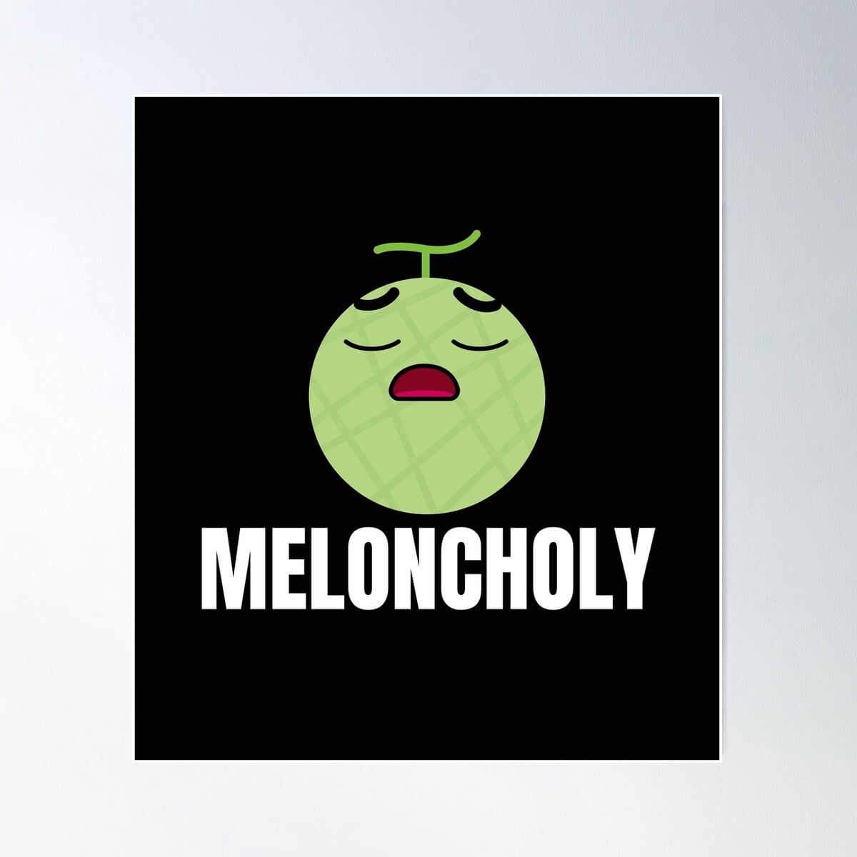 Meloncholy - Funny Food Pun Poster Wall Art, Modern Wall Decor For ...