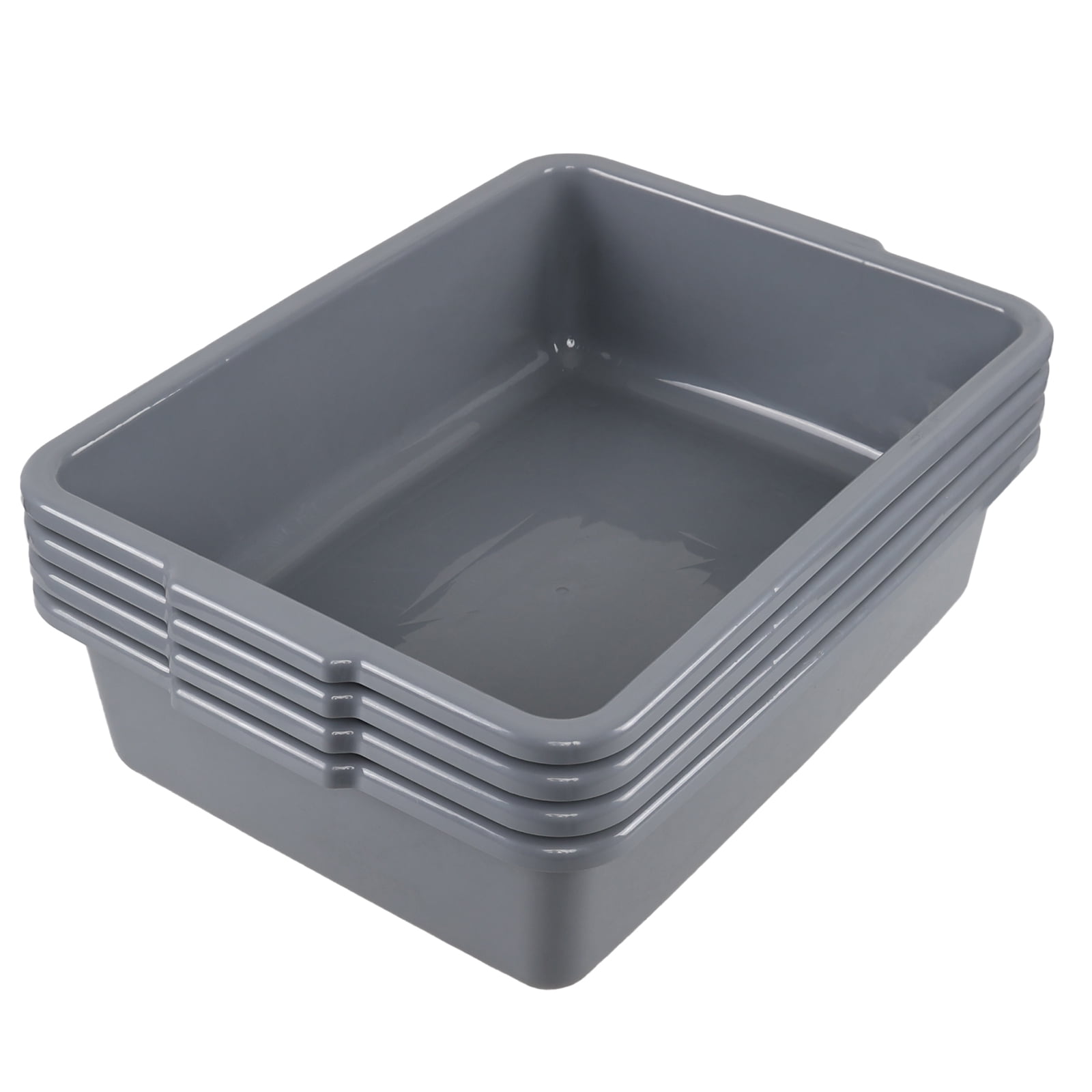 Melontray 4 Packs 23 L Plastic Bus Tubs, Commercial Bus Box Bins, Gray ...
