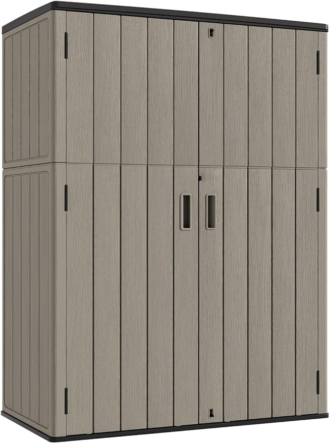 Melony Home Outdoor Vertical Storage Shed,57 Cu.ft Outdoor Storage ...