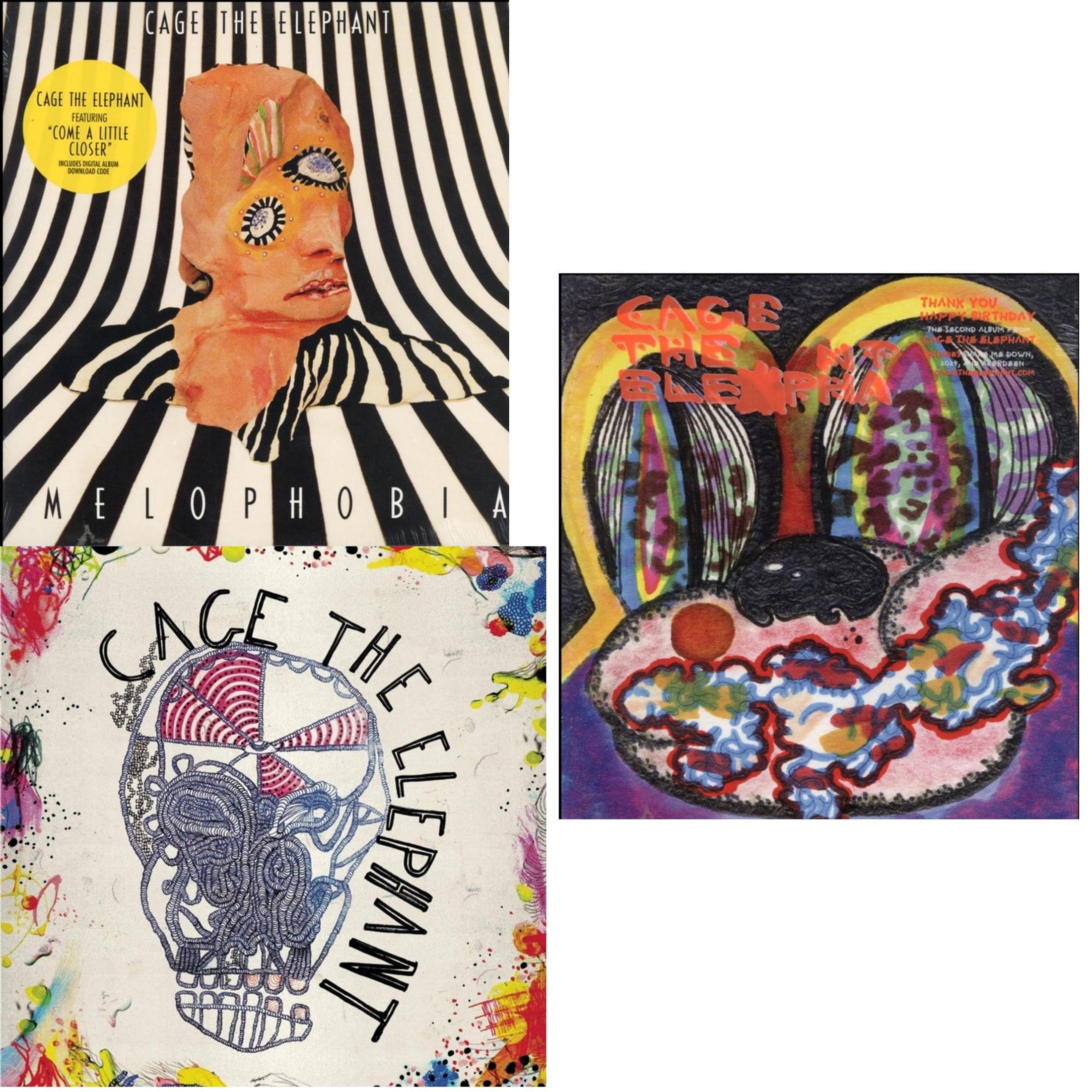 Melophobia (180G/Dl Card) & Cage The Elephant (180G) & Thank You Happy Birthday [LP Vinyl Bundle ...