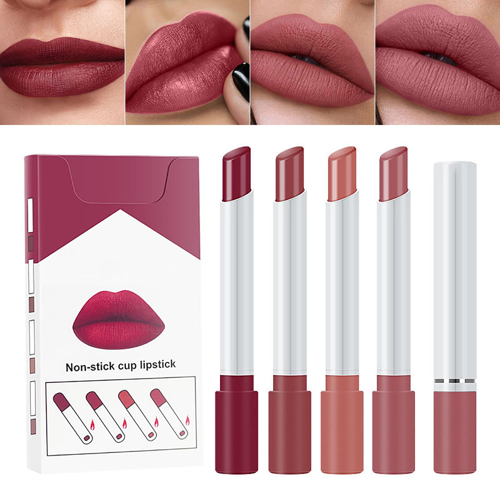 Melotizhi Lipstick Sets Multi Colored Smooth Makeup Gift 4 Sets Of ...