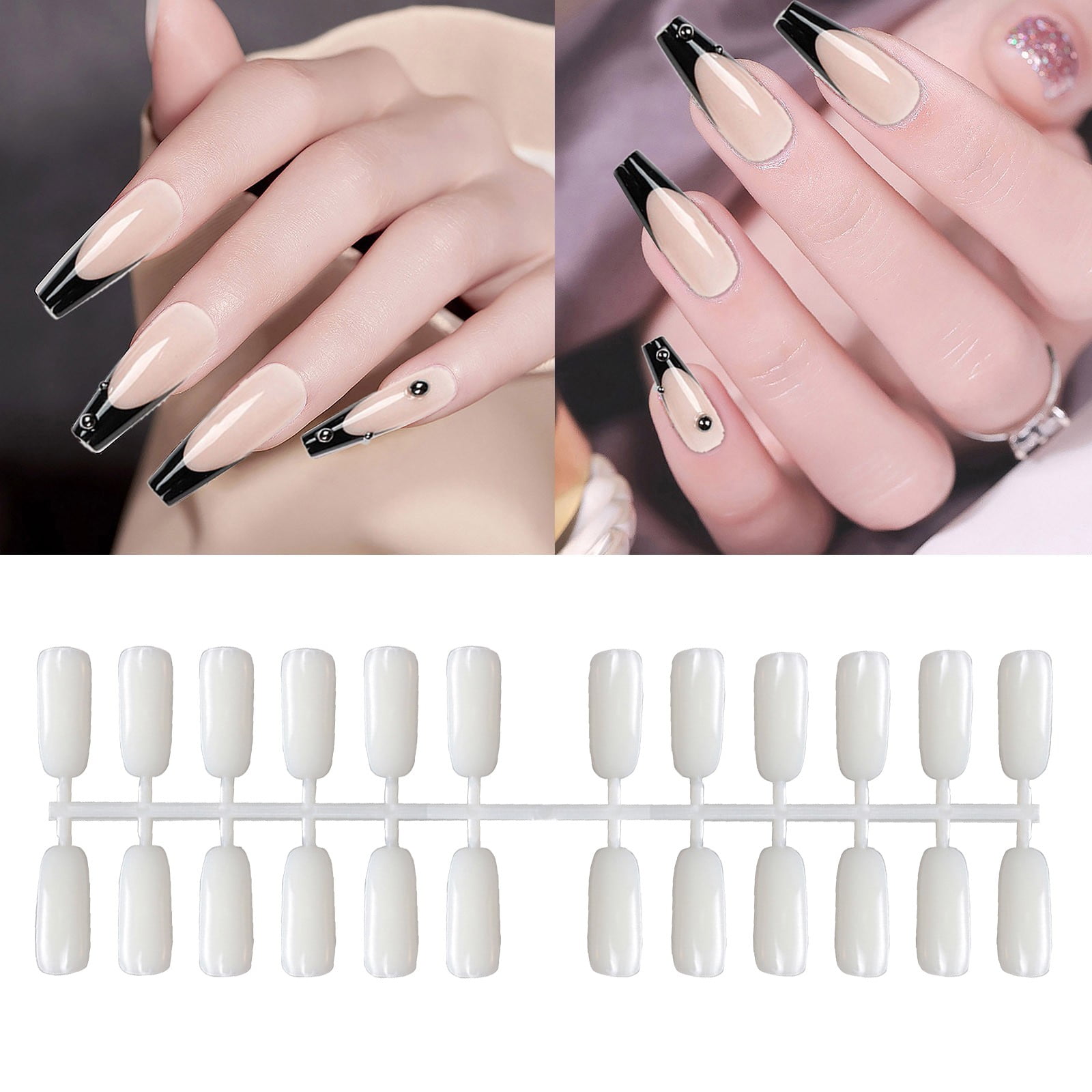 Melotizhi Long Press On Nails Ballerina Acrylic Artificial False Nail