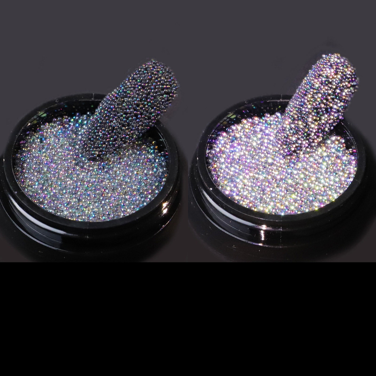 Melotizhi Mermaid Nail Beads Reflective Bubble Balls Nail Beads 3D Mini ...