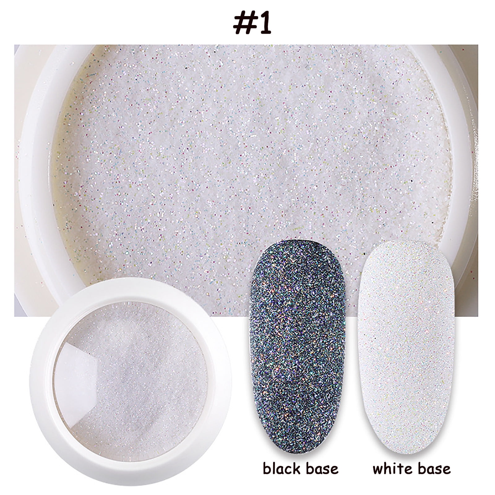 Melotizhi Snowflake Starlight Nail Black Yarn Sugar Powder Colorful ...