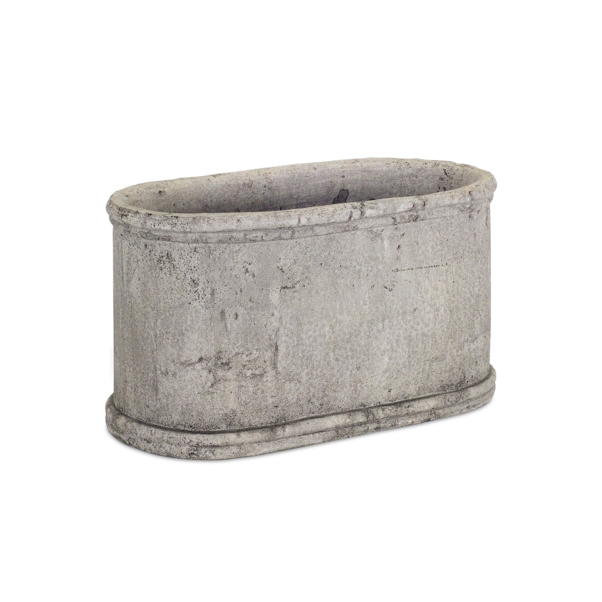 Melrose Textured Oval Ceramic Planter - 16" - Gray - Walmart.com