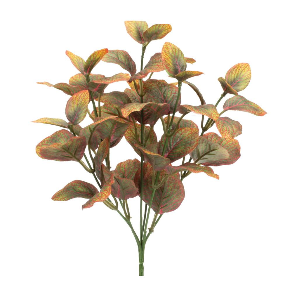 Melrose 12 in. Polyester Foliage Plant, Yellow & Red - Set of 6 ...