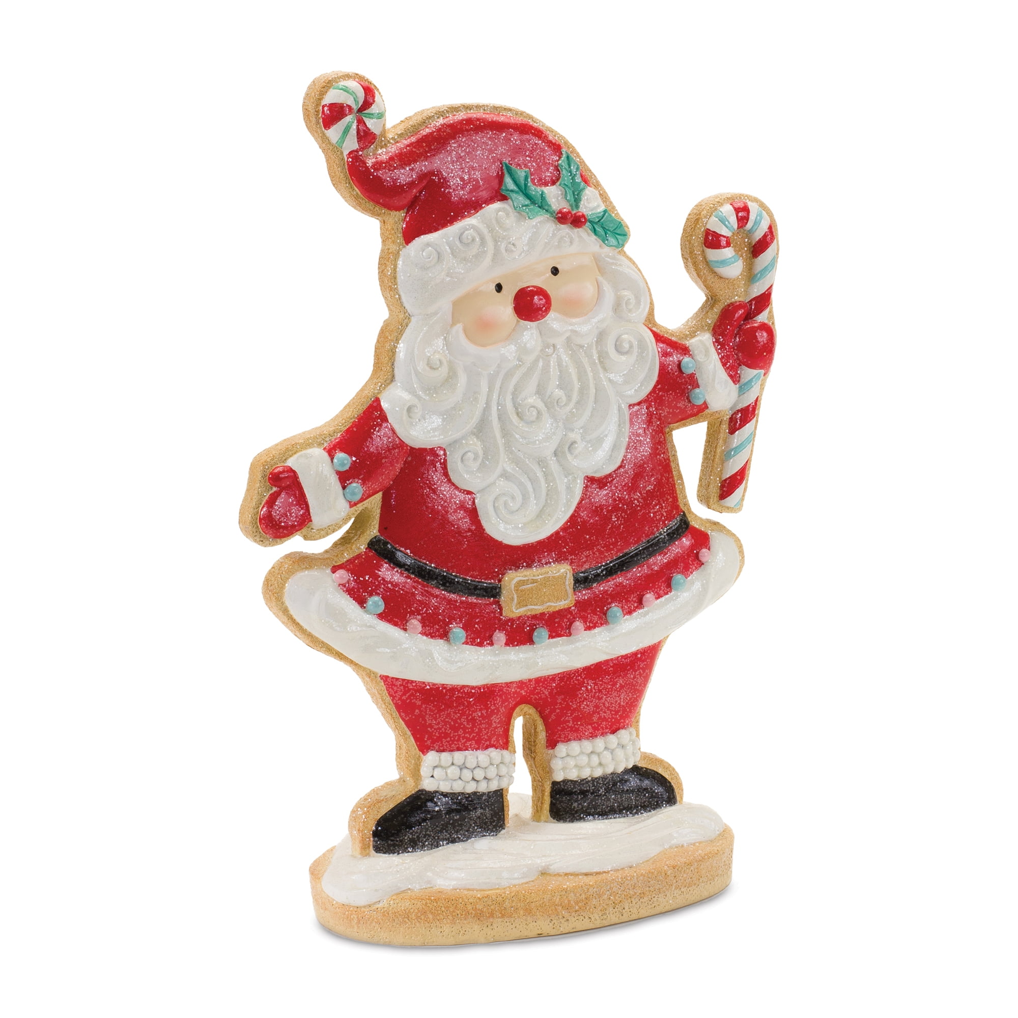 Melrose 16" Red and Beige Gingerbread Santa Tabletop Decoration ...