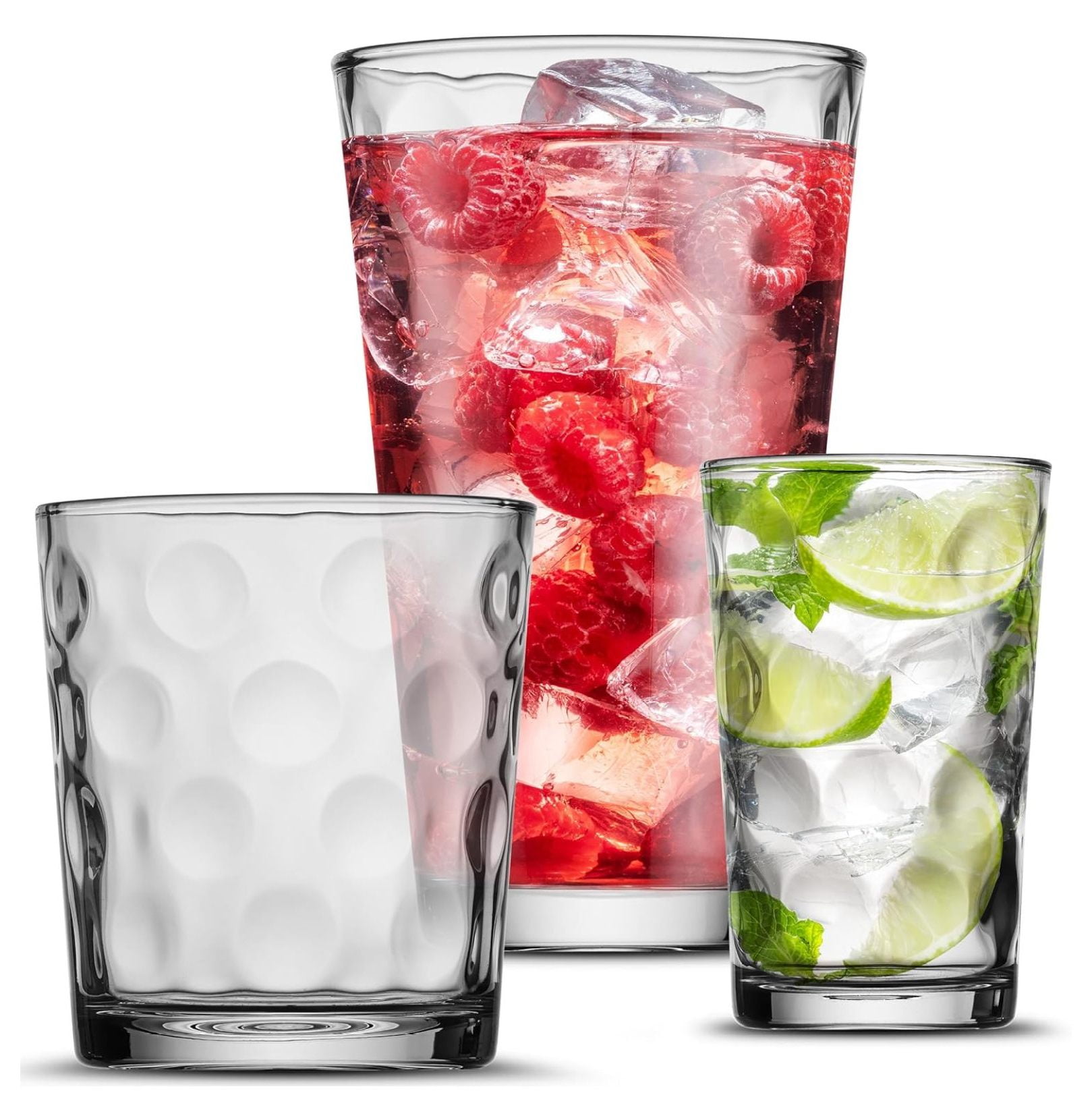 Melrose 18-Piece Family Drinking Glasses Set - Drinking Glassware Set ...