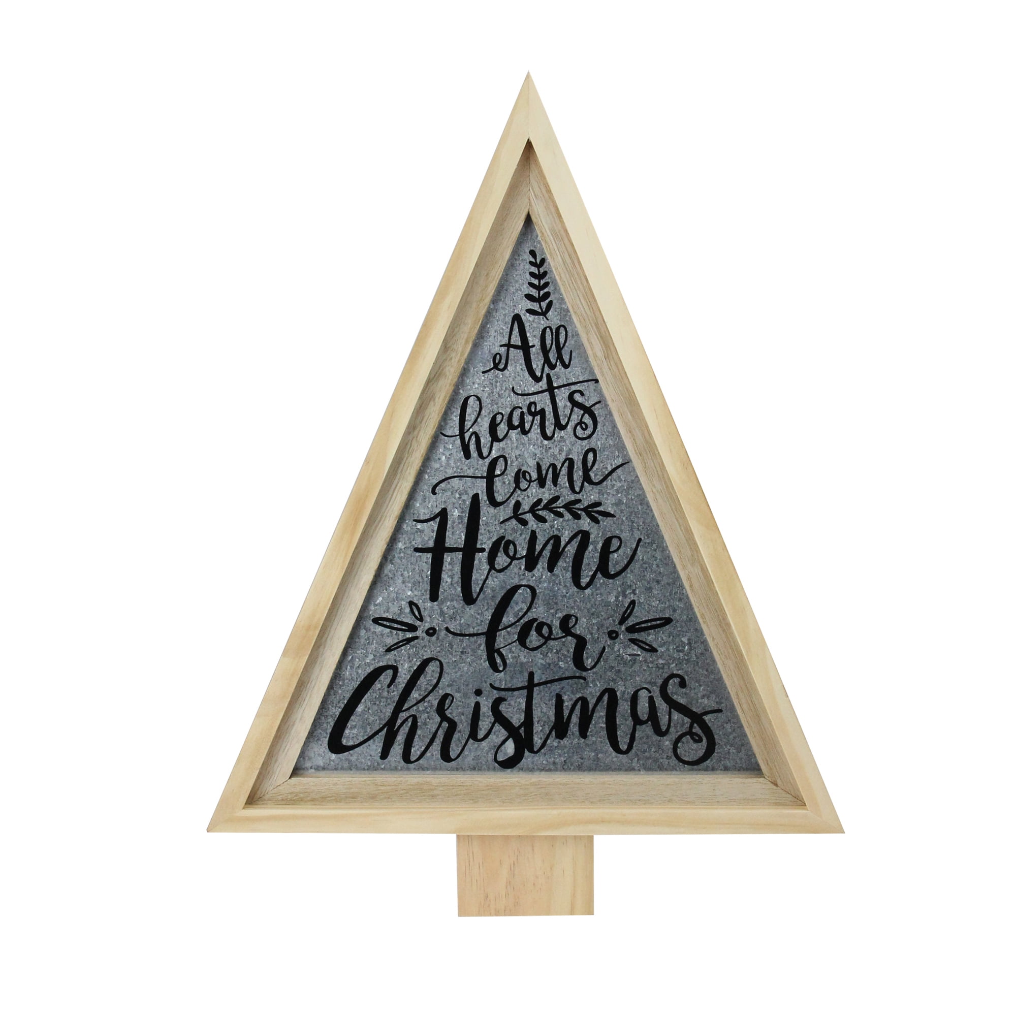 Melrose 21.5" Gray and Beige Triangular Christmas Tree Wall Decor ...