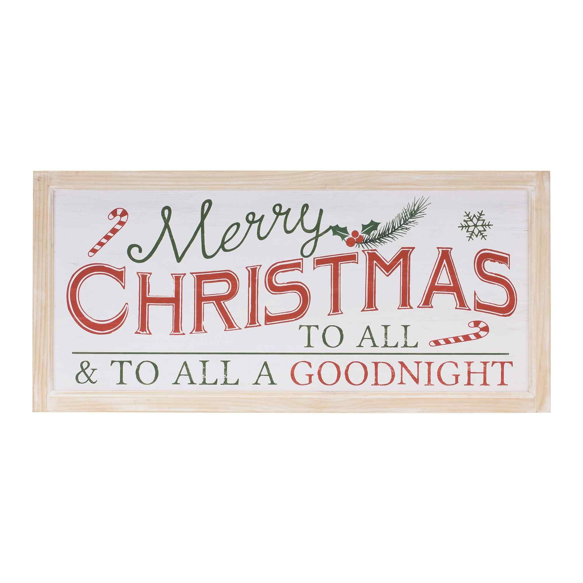 Melrose 30" White and Green Merry Christmas Rectangular Wall Sign ...