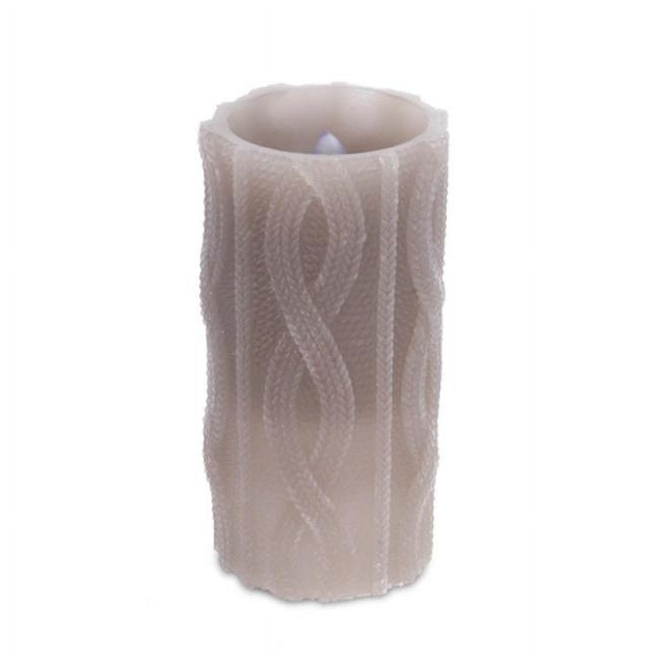 Melrose 31105510 6 in. Brown Cable Knit Battery Operated Flameless LED ...