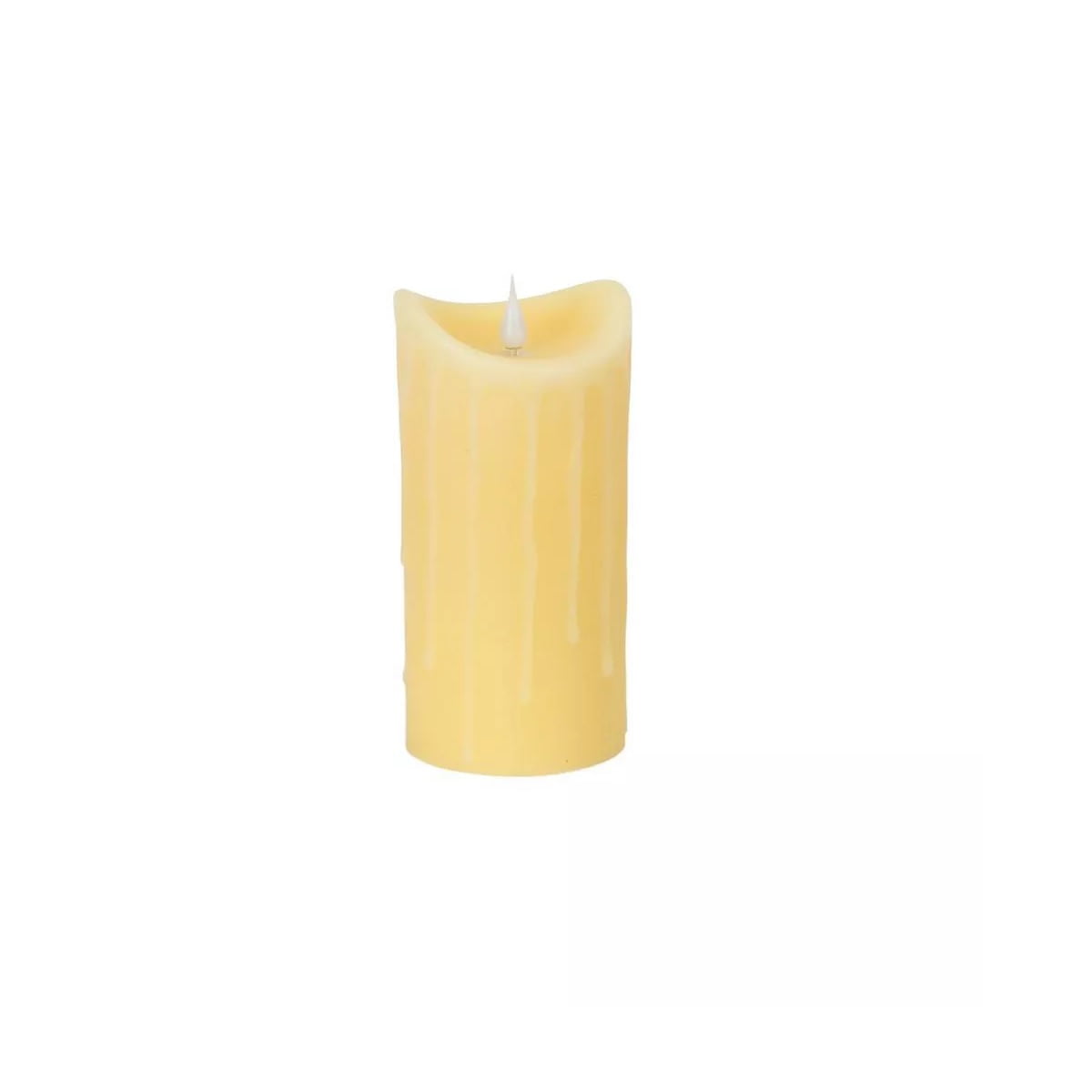 Melrose 7" LED Simplux Wax Flameless Pillar Candle with Moving Flame ...