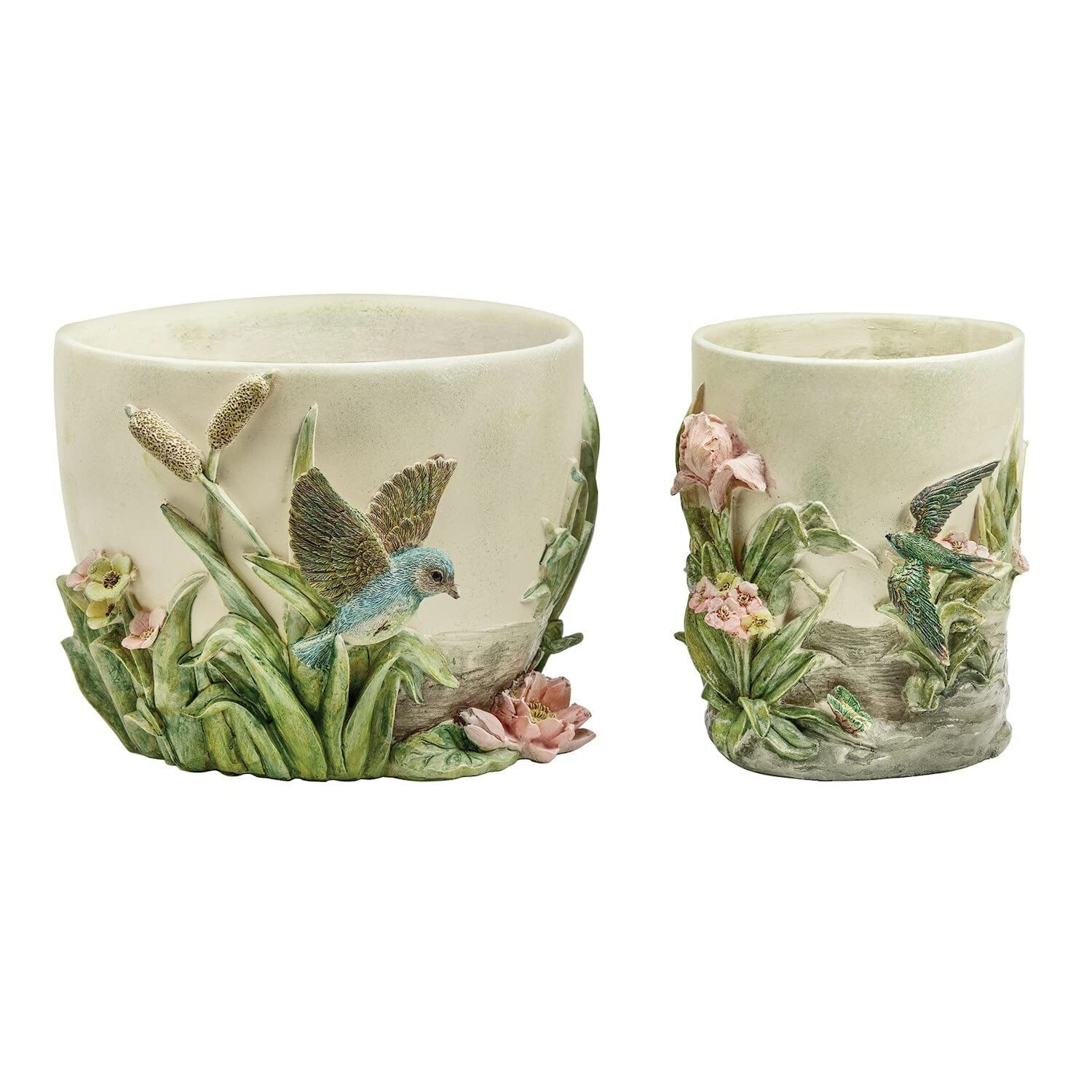 Melrose International Decorative Stone Bird and Floral Planter, 8.5"D ...