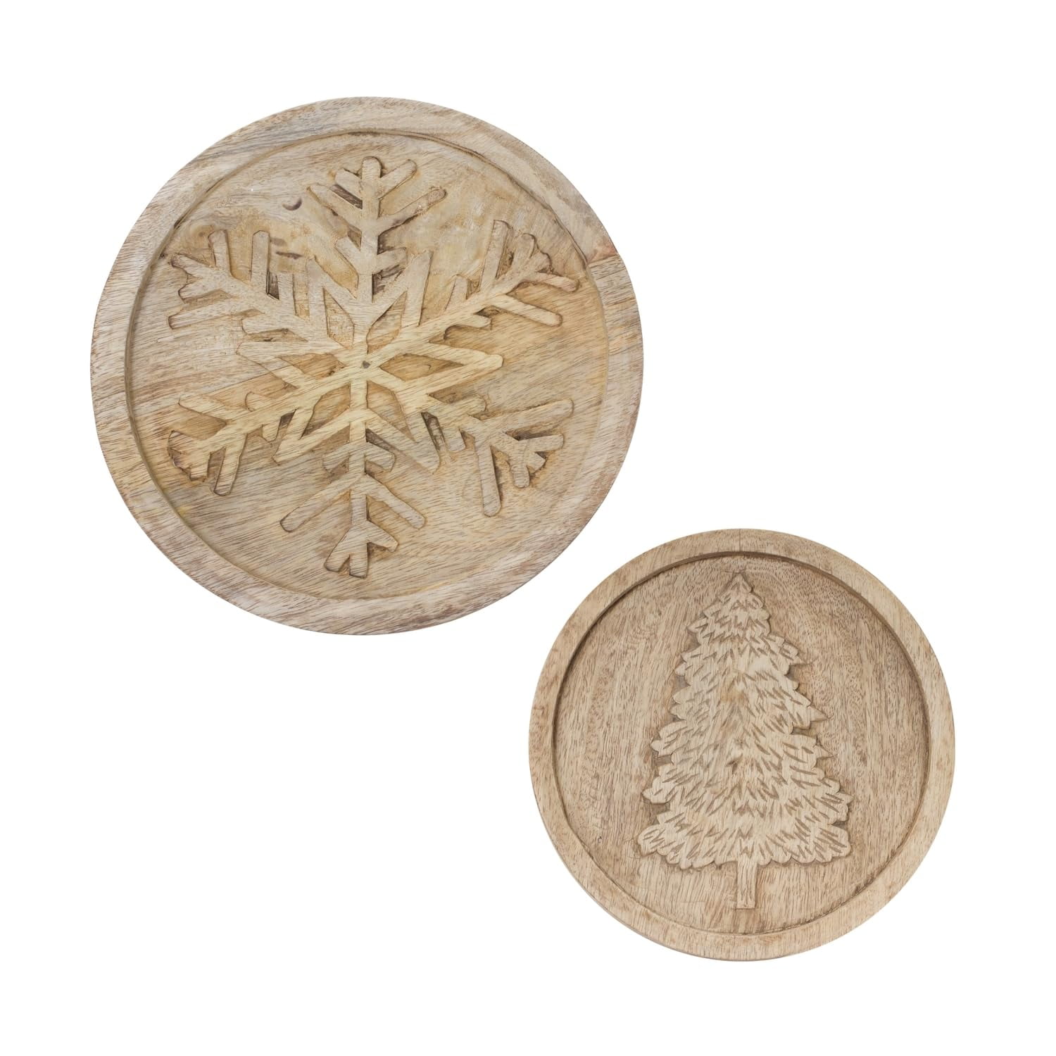 Melrose 86134 Tree and Snowflake Trivet, Set of 2, 10-inch Diameter ...
