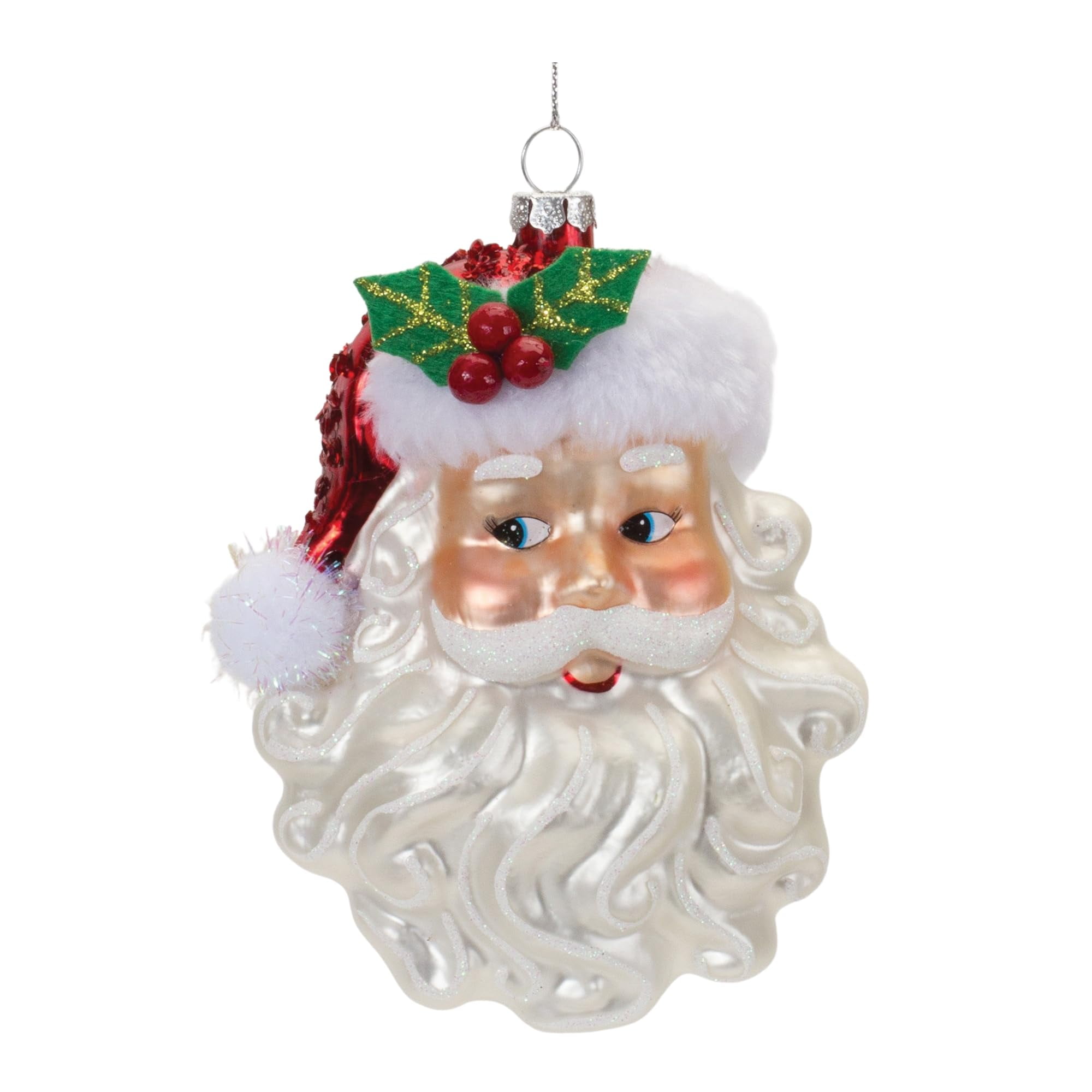 Melrose 86566 Santa Face Ornament, 5.5-inch Height, Glass - Walmart.com