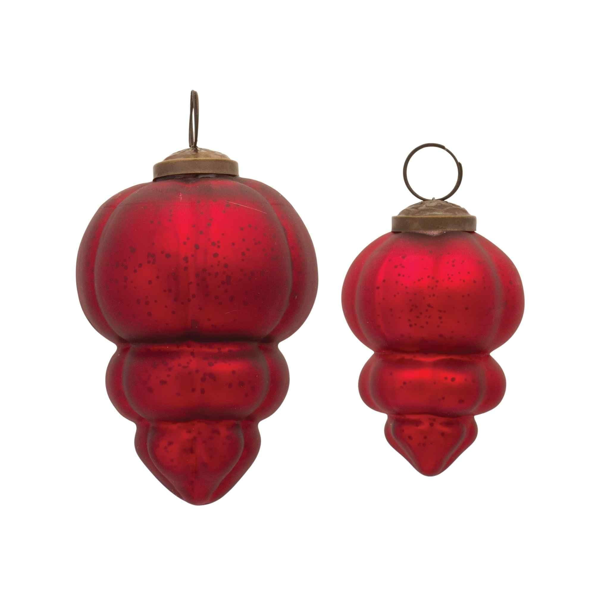 Melrose Pack of 12 Red Mercury Glass Round Balls Holiday Decorations ...
