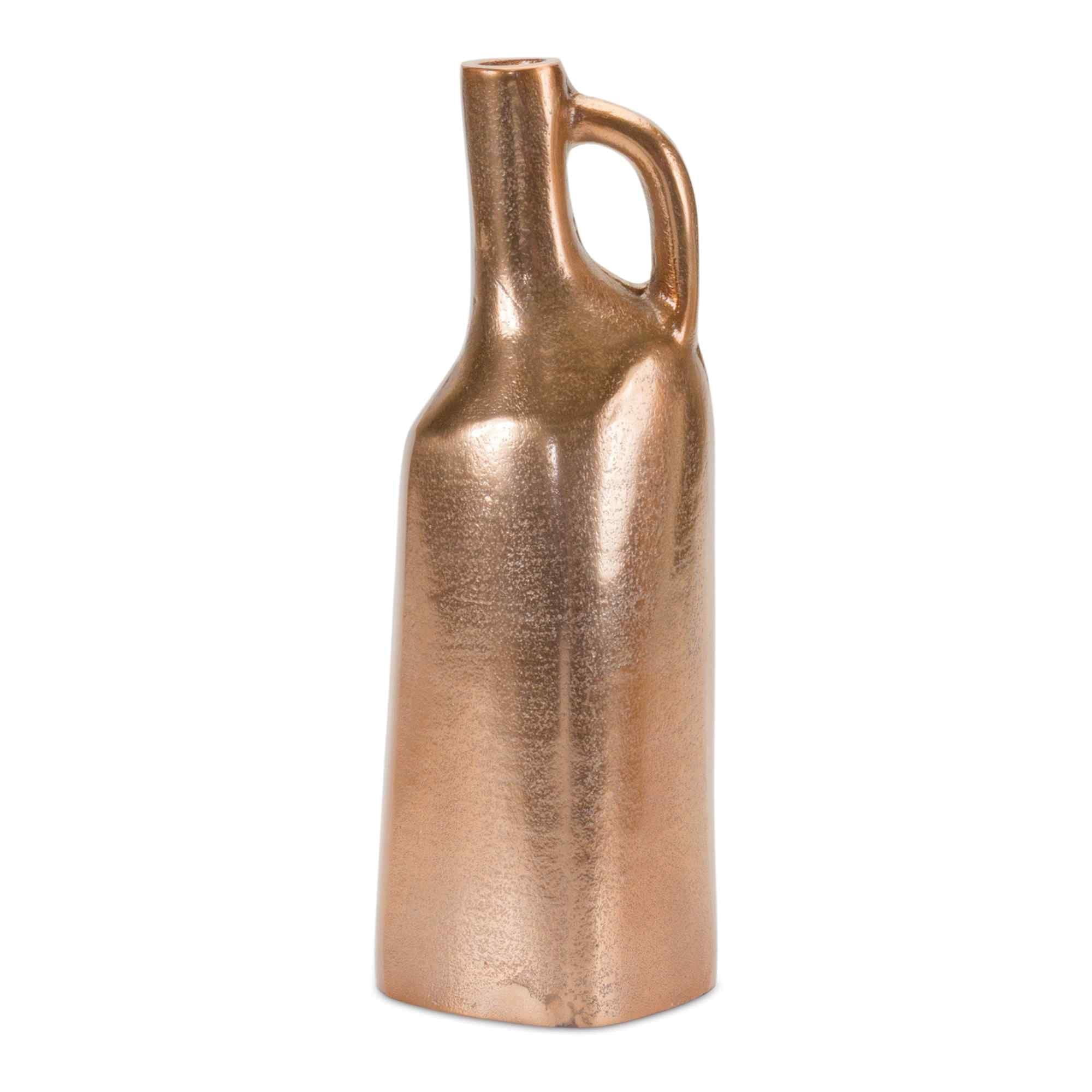 Melrose 12" Textured Copper Metal Bottle Vase - Walmart.com
