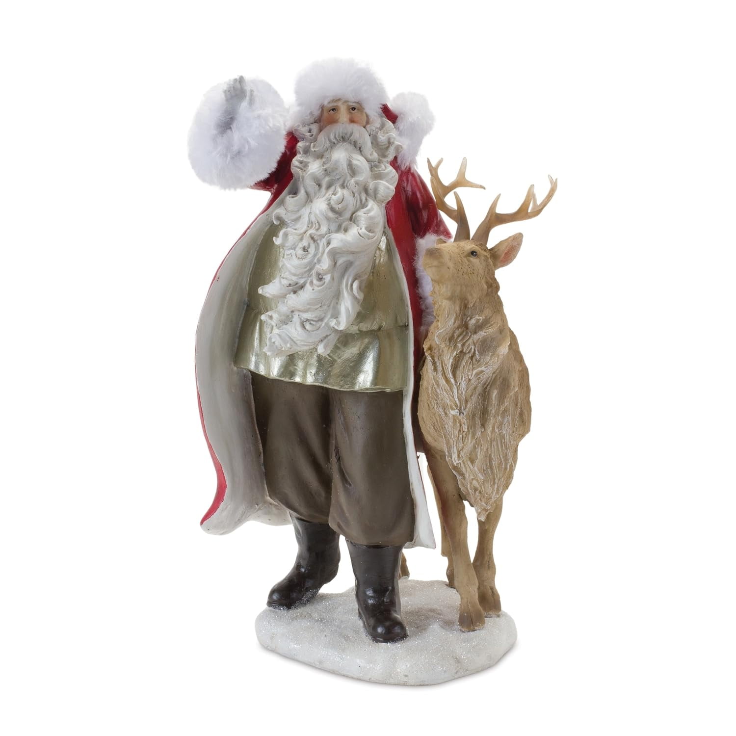 Melrose 86810 Santa with Deer Figurine, 12-inch Height, Resin - Walmart.com
