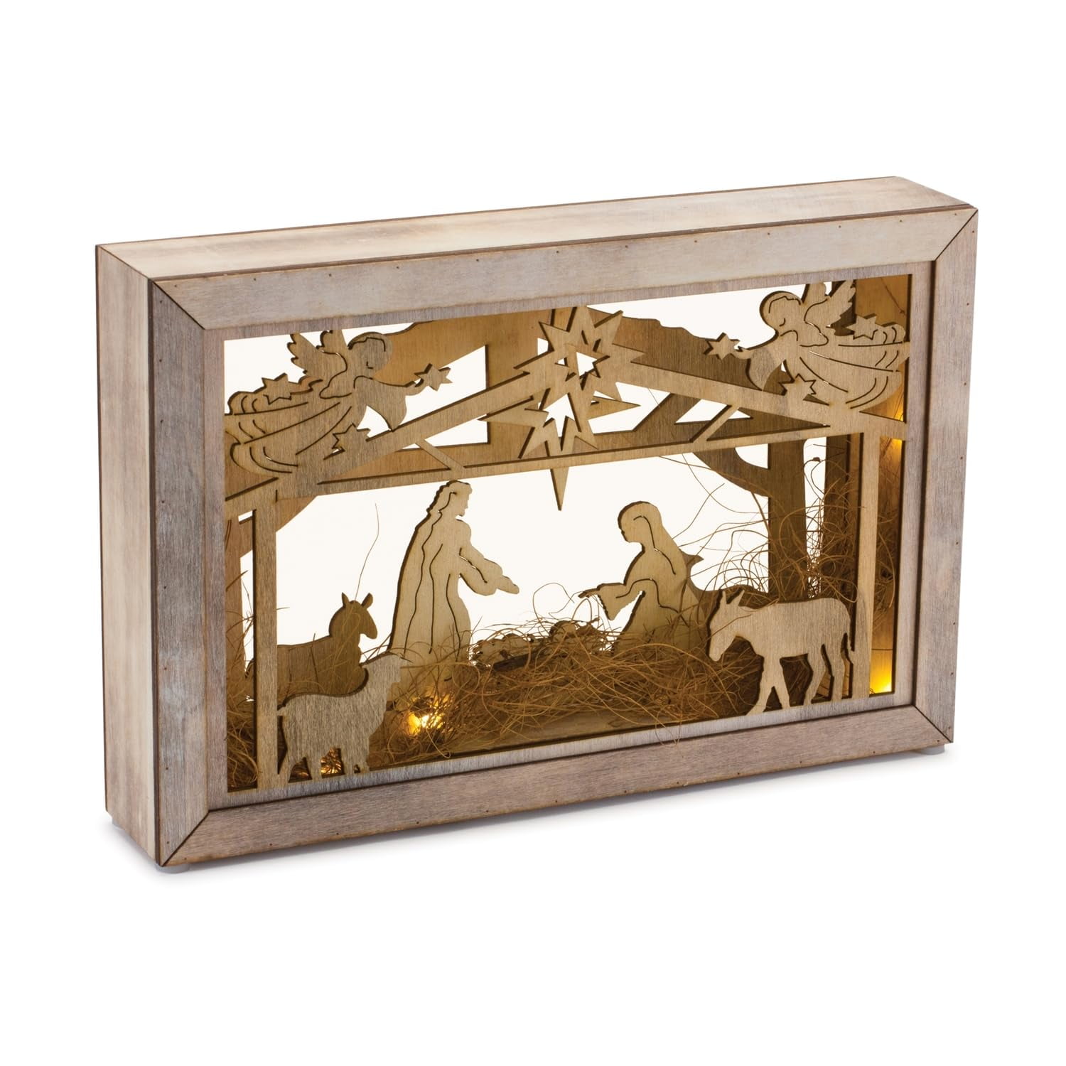 Melrose 87245 Nativity in Frame Figurine, 12-inch Length, Wood ...
