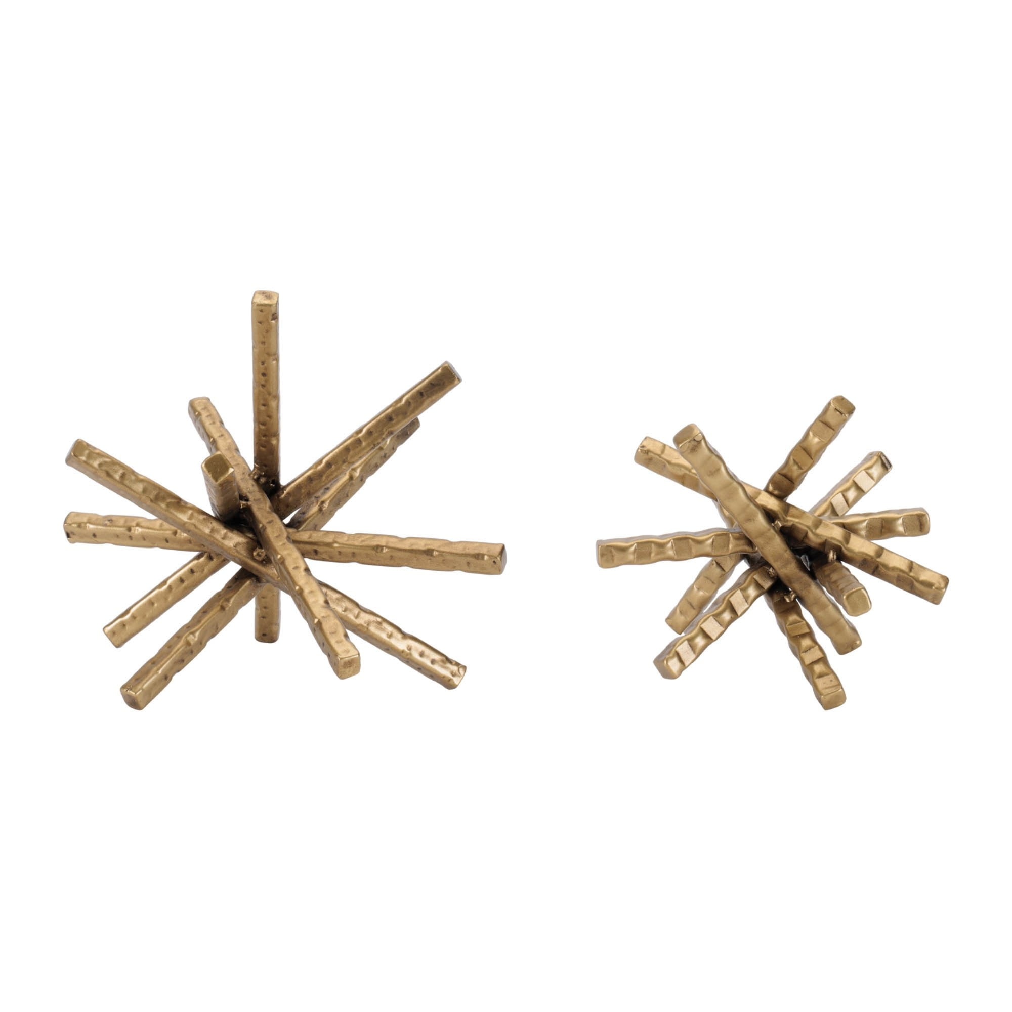 Melrose Abstract Metal Sculptures Decoration - 8" - Gold - Set of 4 ...