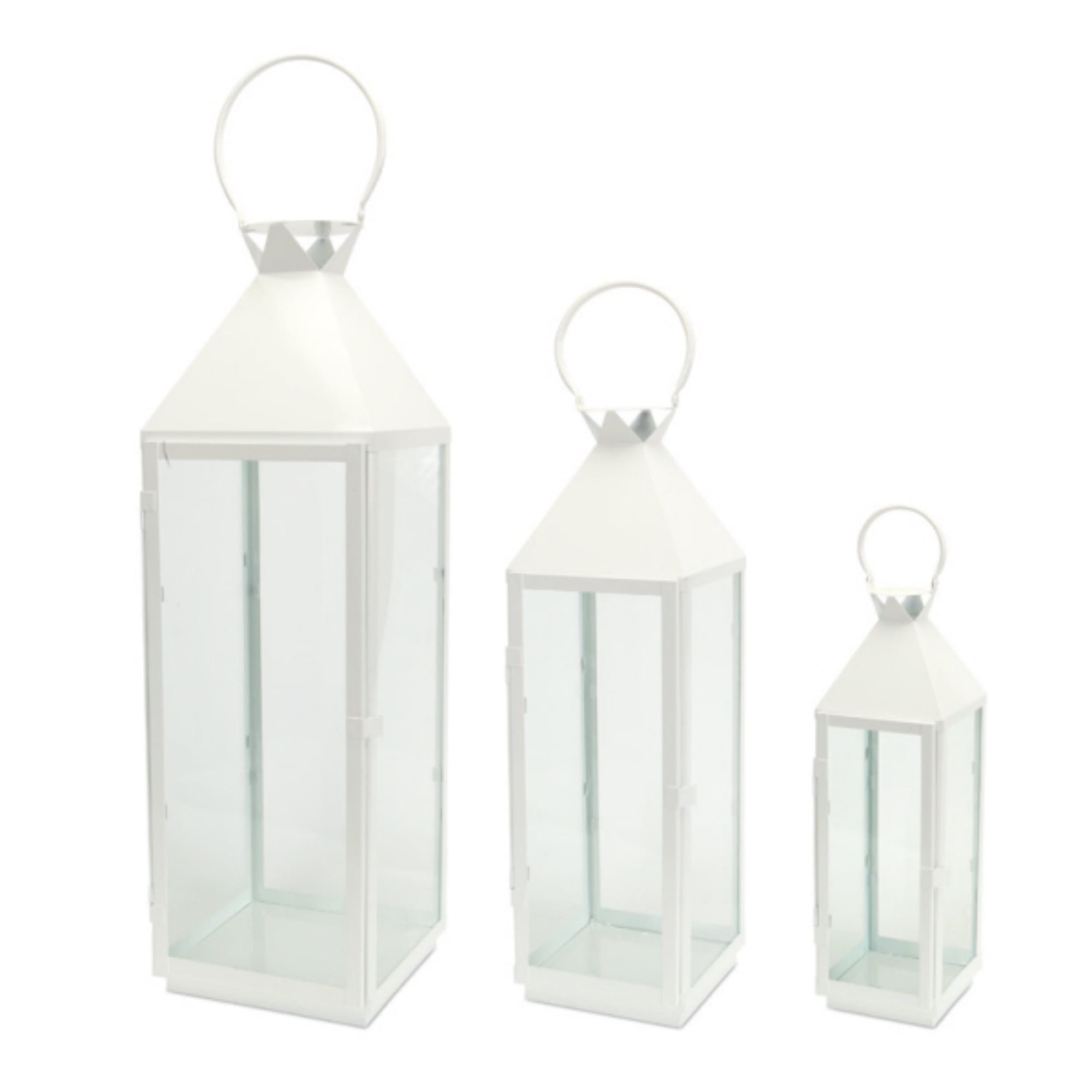 Melrose Assorted Glass Lanterns - 34" - Milky White - Walmart.com