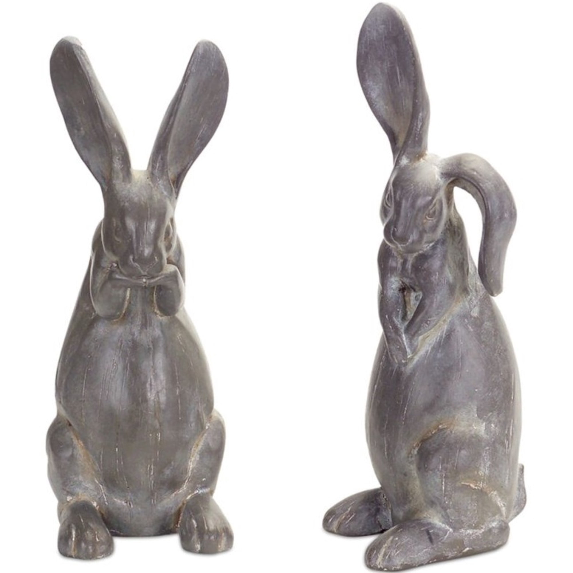 Melrose Cement Rabbit Figurines - 16.25" - Gray - Set of 2 - Walmart.com