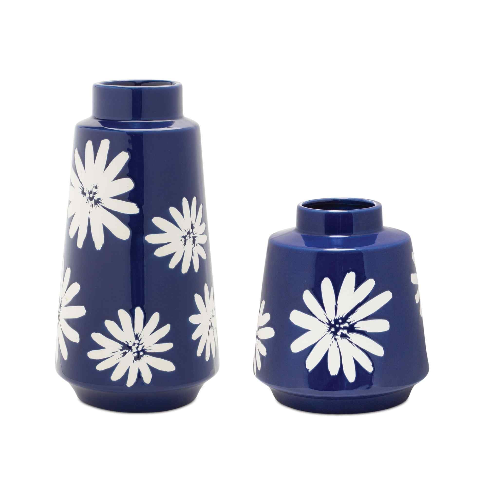 Melrose Ceramic Daisy Vase (Set of 2) - Walmart.com