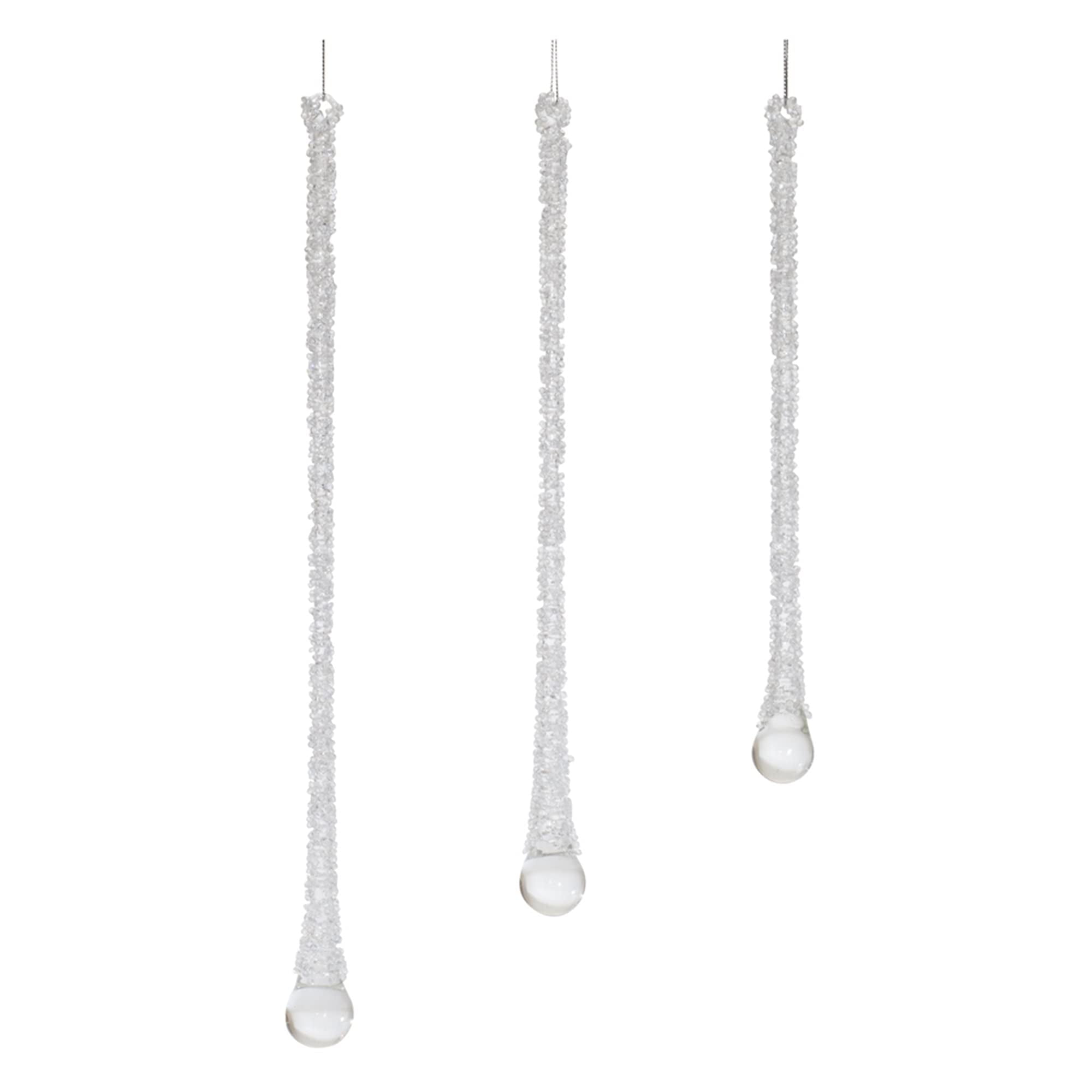 Melrose Christmas Icicle Drop Hanging Ornament, Set of 3, 10" H, 12" H ...
