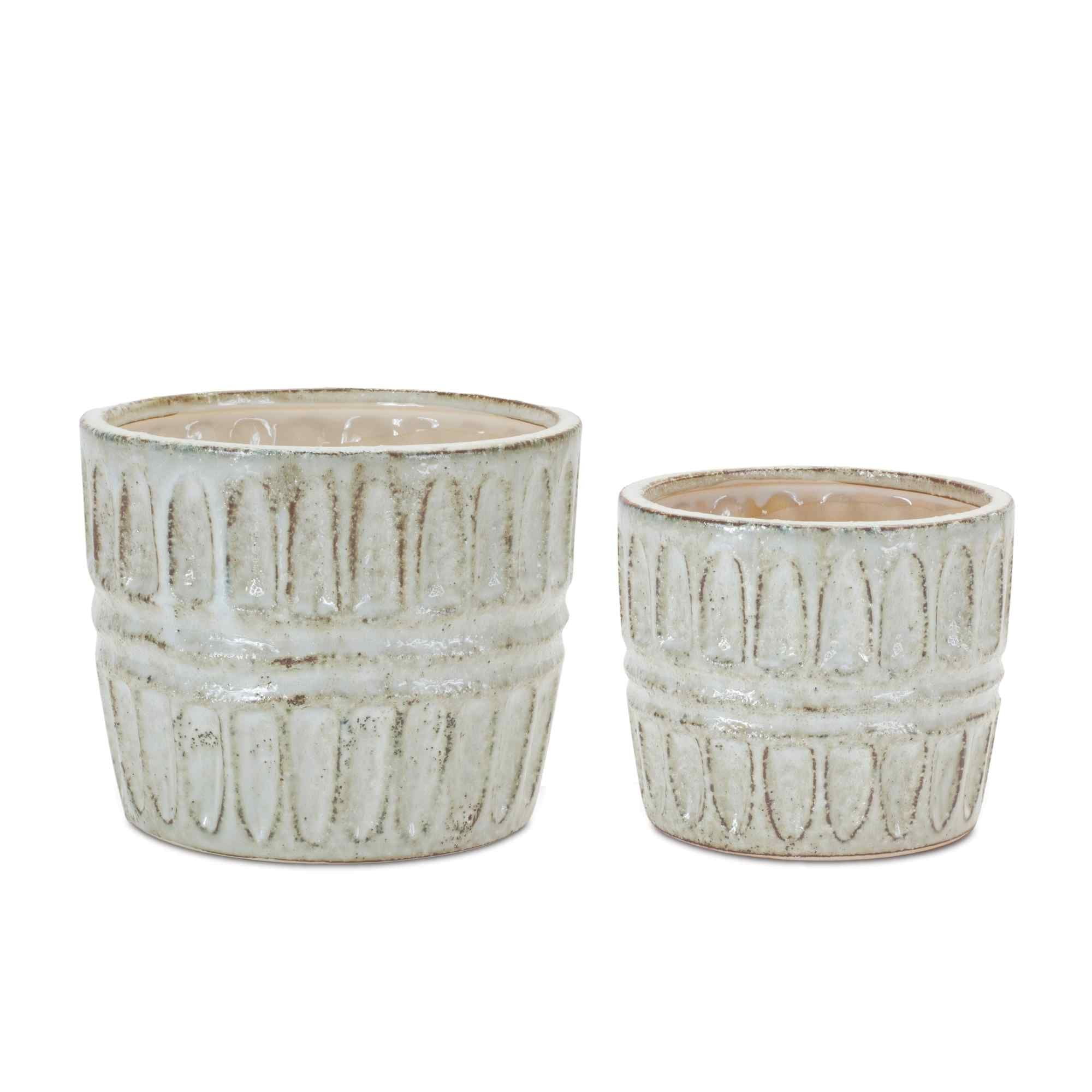 Melrose Distressed Clay Planter (Set of 2) - Walmart Business Supplies