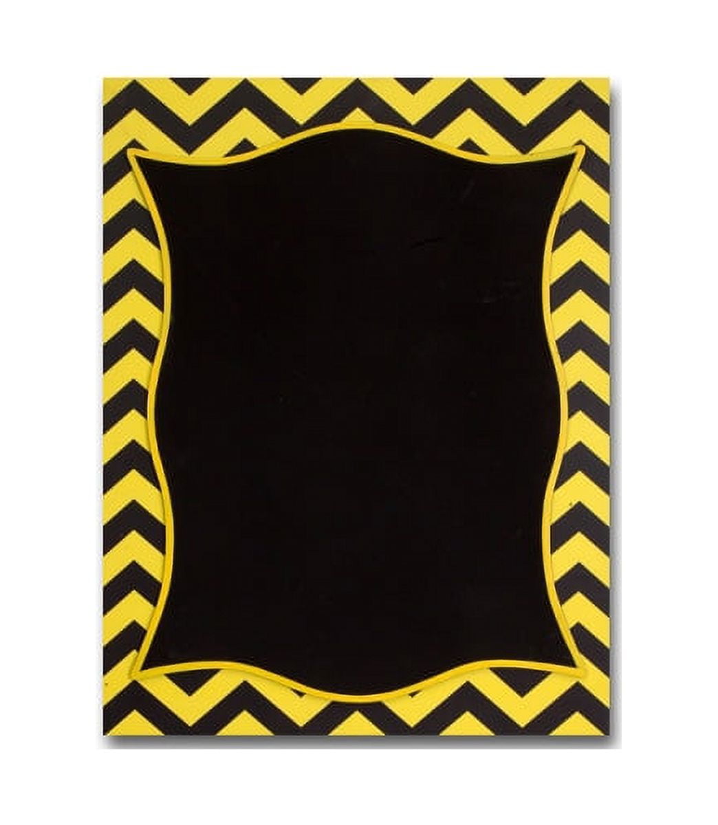 Melrose Fancy Fair Wall Mounted Lemon Yellow and Black Chevron ...