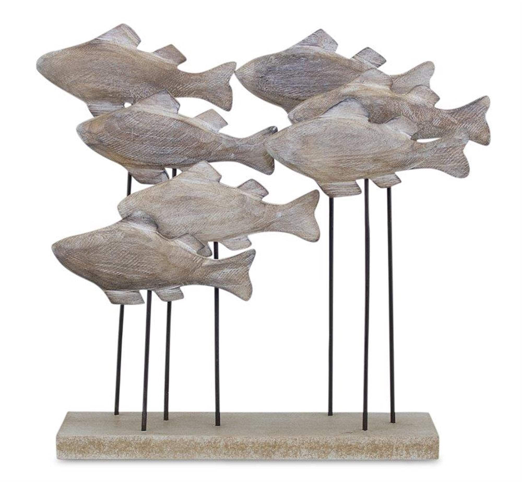 9.75" Brown Wooden Fish Sculpture Tabletop Decoration - Walmart.com