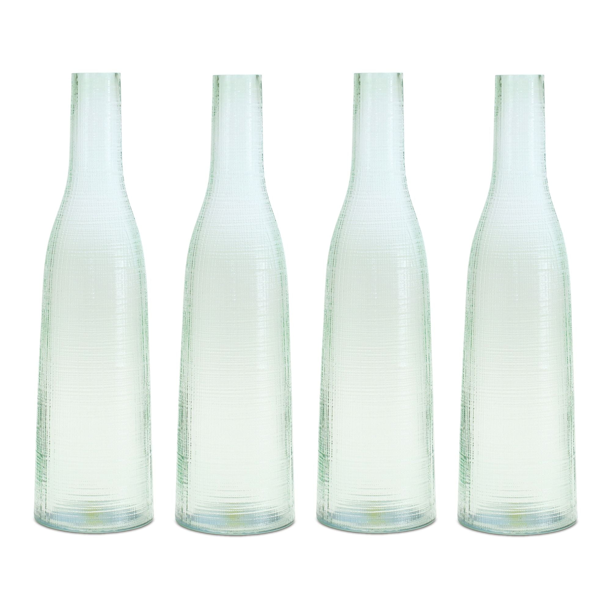 Melrose Glass Decorative Bottle Vases - 16.75" - Green - Set of 4 ...