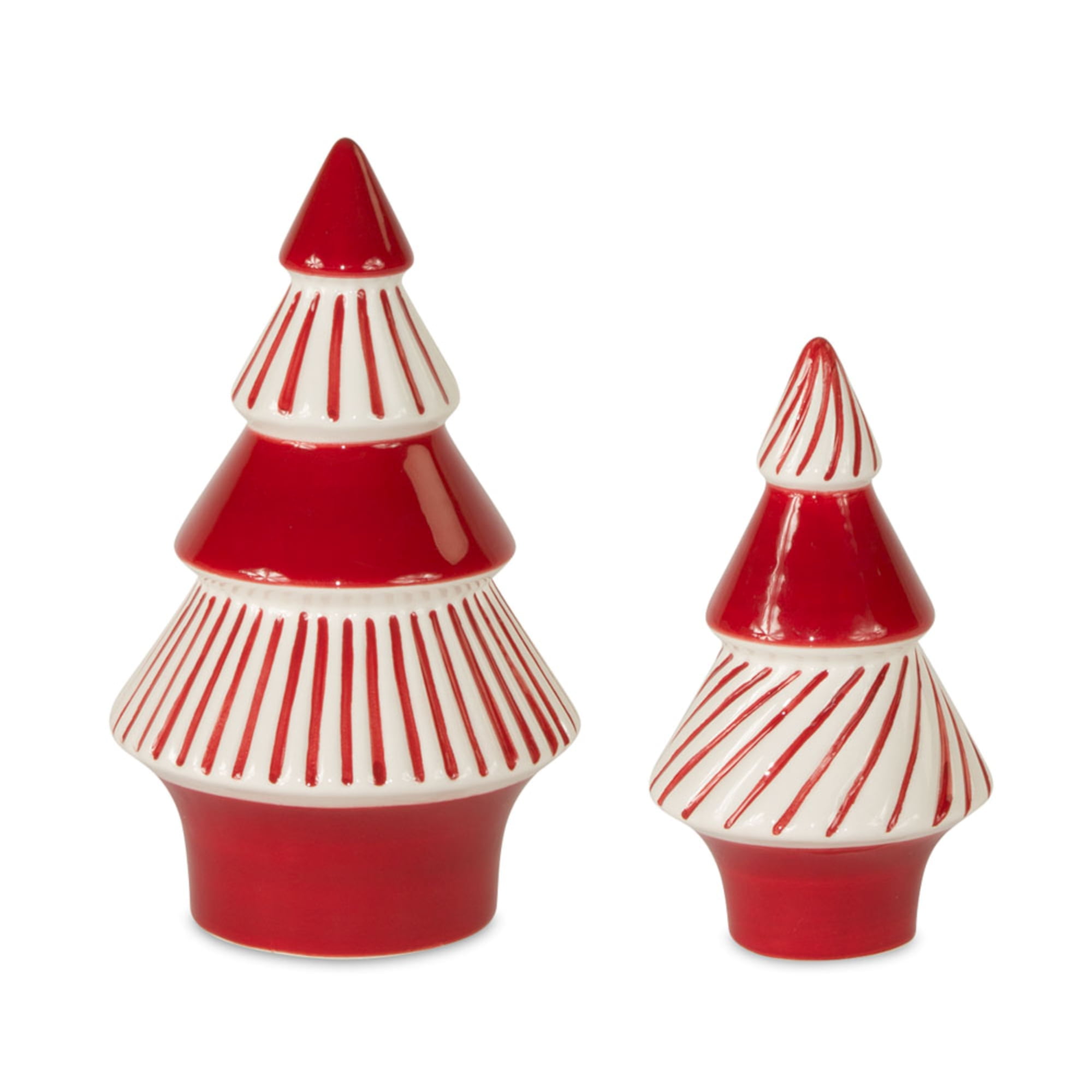 Melrose International 80694DS 6.25 & 8 in. Ceramic Tree, Red - Set of 4 ...