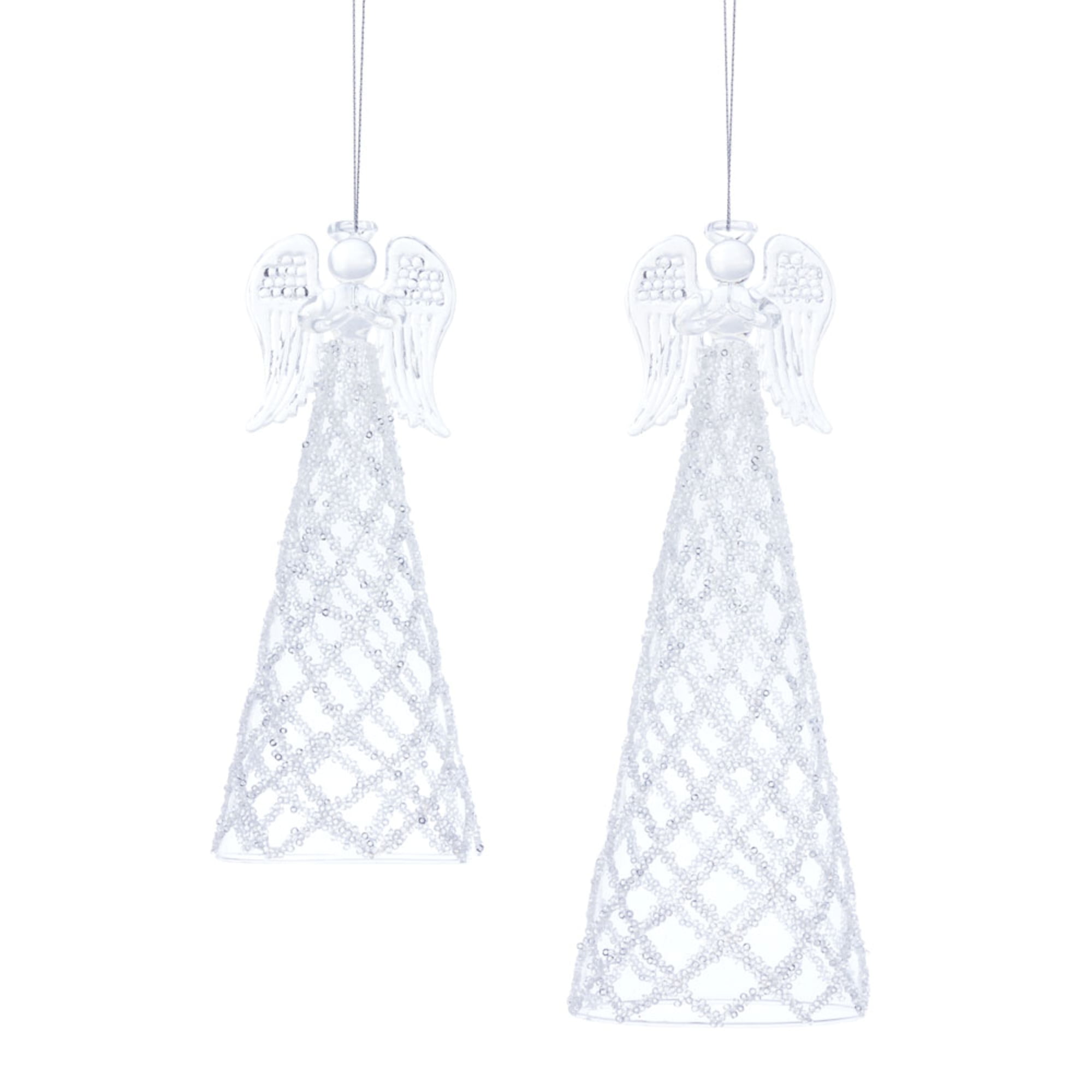 Melrose International 80888DS 7.75 & 9.5 in. Glass Angel, Clear - Set ...