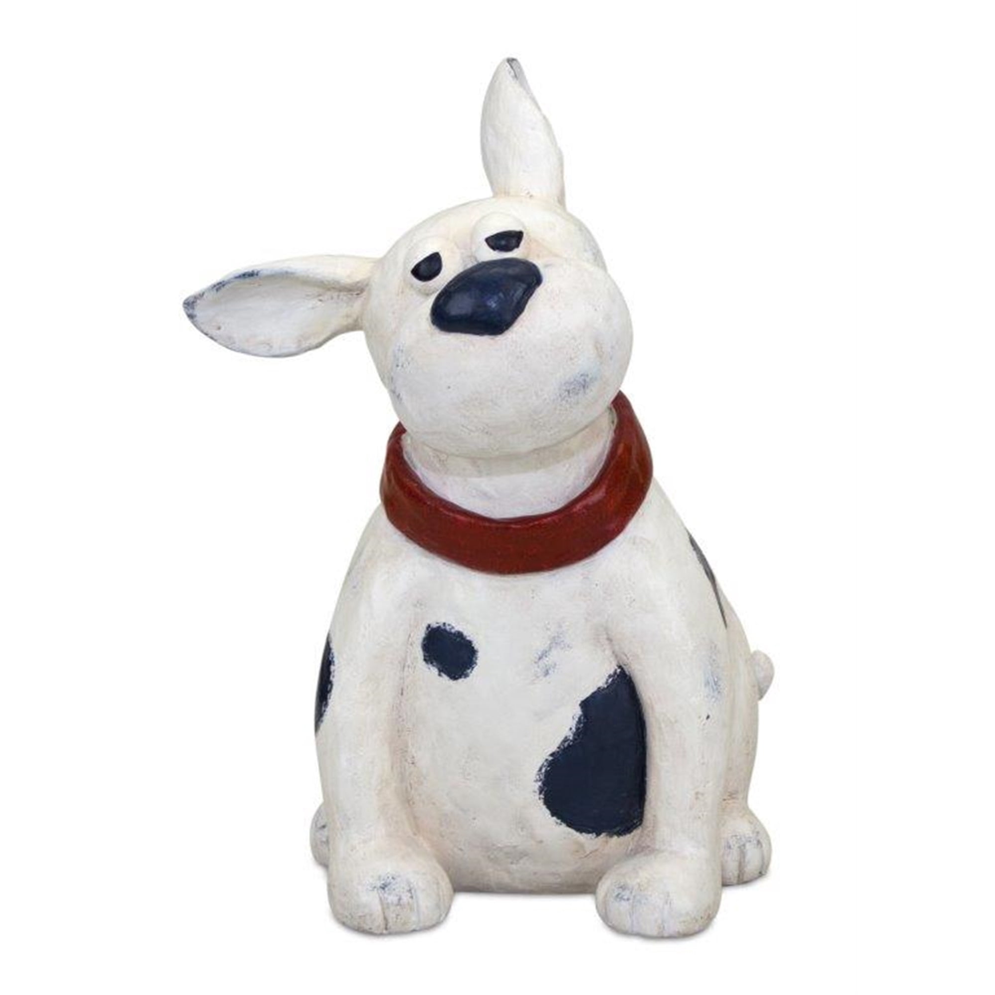 Melrose Resin Dog Statue With White And Black Finish 82373DS - Walmart.com