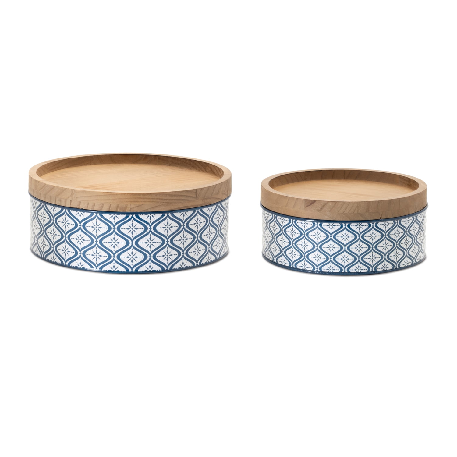Melrose International Canister (Set of 2) 9"D x 4"H, 11"D x 4.25"H Iron ...