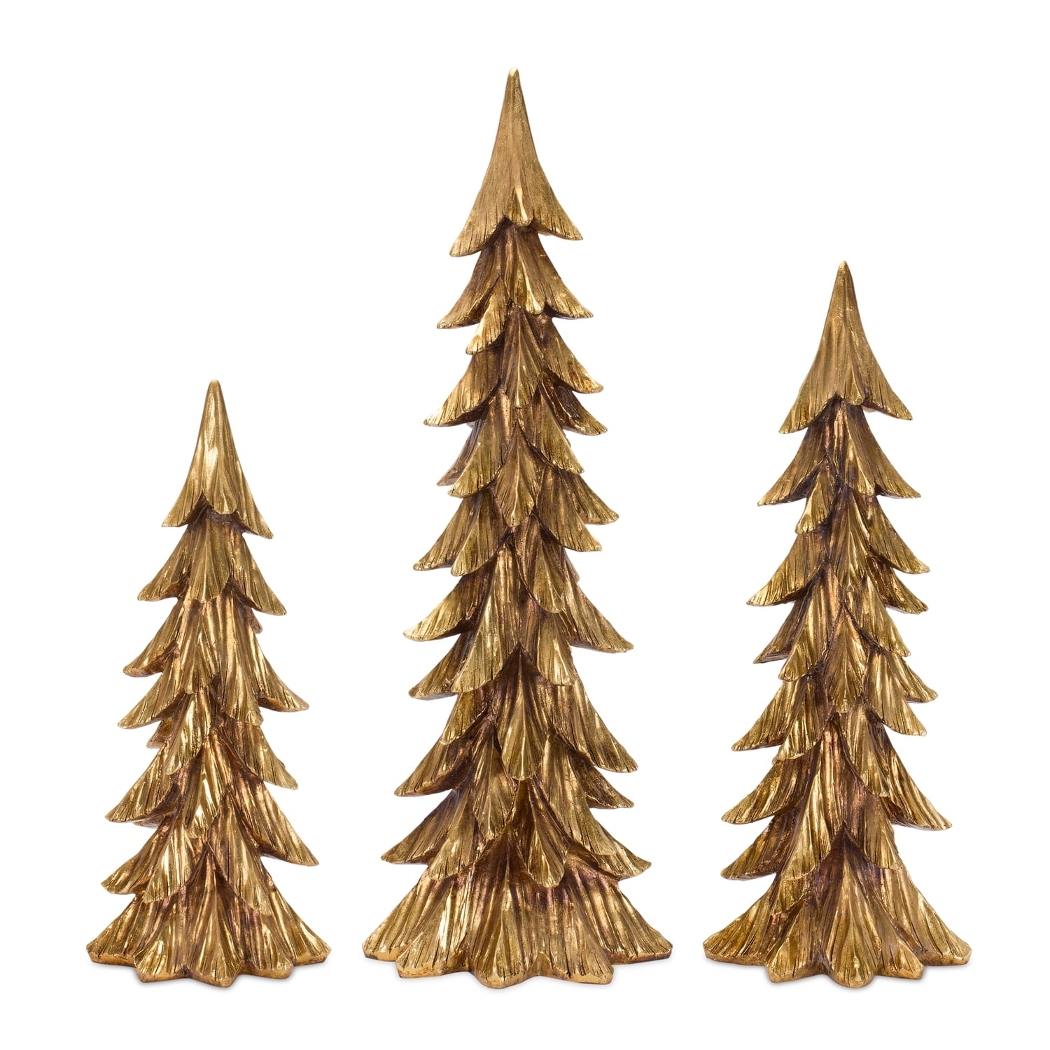 Melrose International Christmas Tabletop Small Carved Stone Pine Tree ...