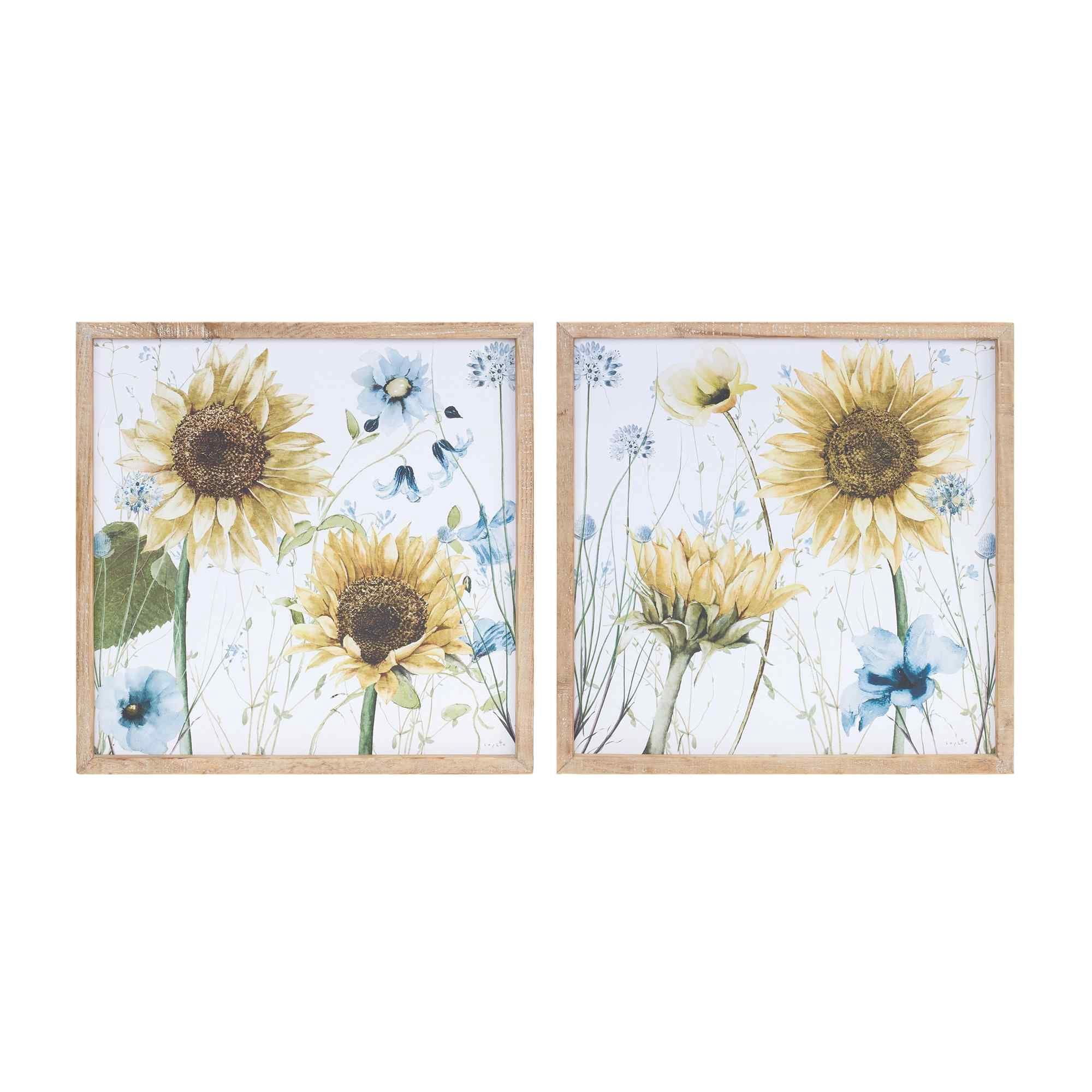 Melrose International Framed Sunflower Floral Print (Set of 2 ...