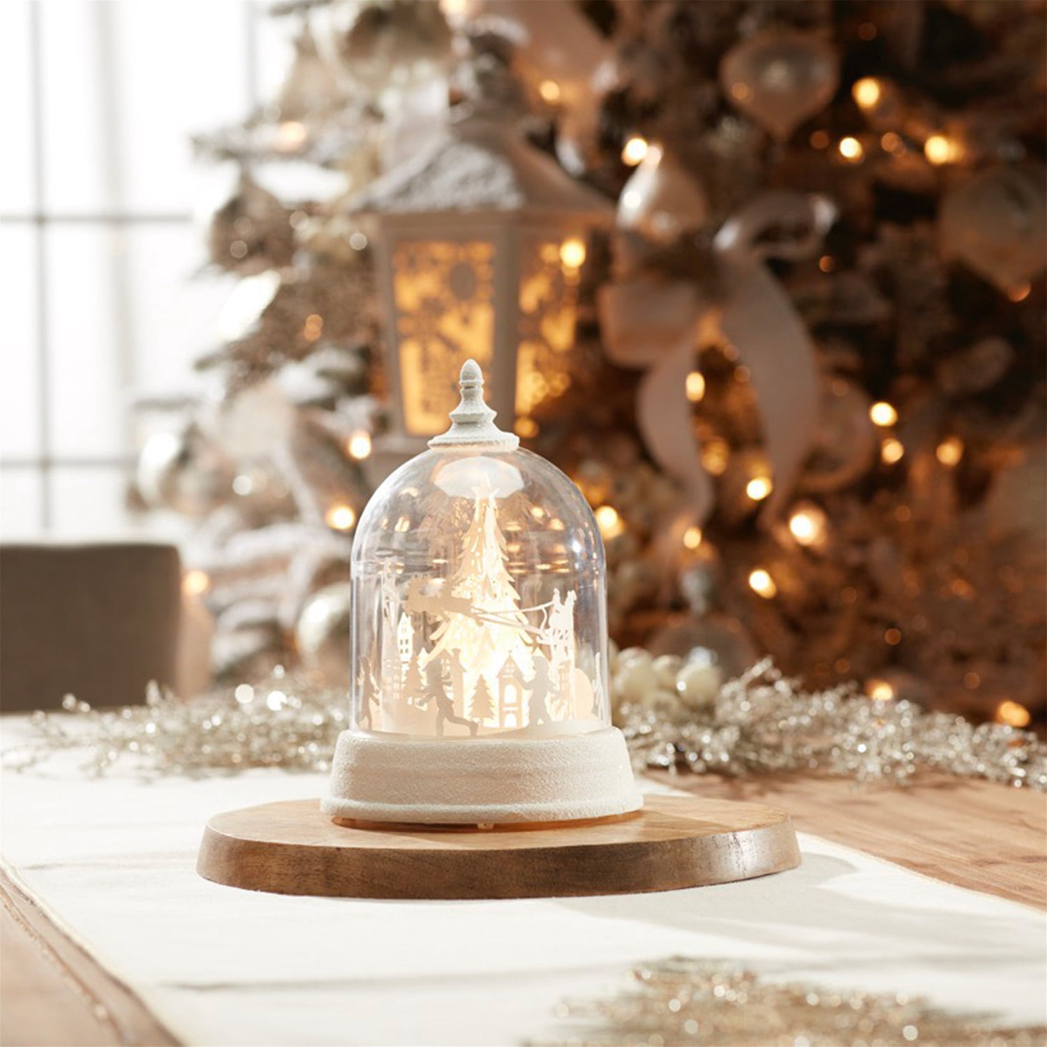 Melrose LED Lighted Rotating Santa's Sleigh Christmas Decoration - 8.5 ...