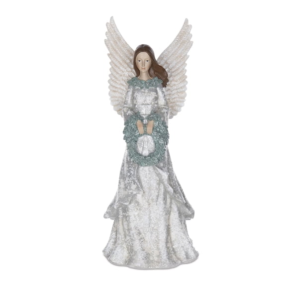 Winter Angel Figurine with Wreath - Walmart.com