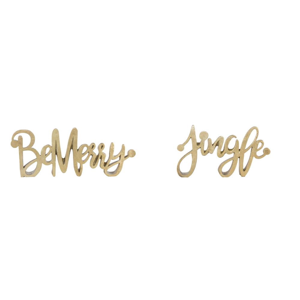 Melrose International LLC Be Merry and Jingle Sign (Set of 4) 9.5"L x 5 ...