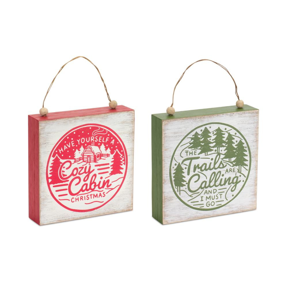 Melrose International LLC Cabin and Trails Sign (Set of 4) 9"H MDF ...