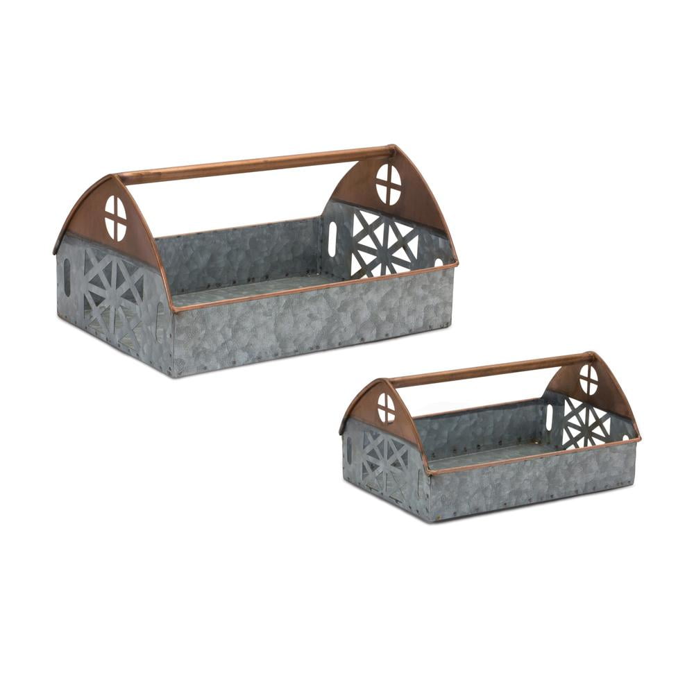Melrose International LLC Caddy (Set of 2) 9.25"L x 4.5"H, 12.25"L x 6. ...