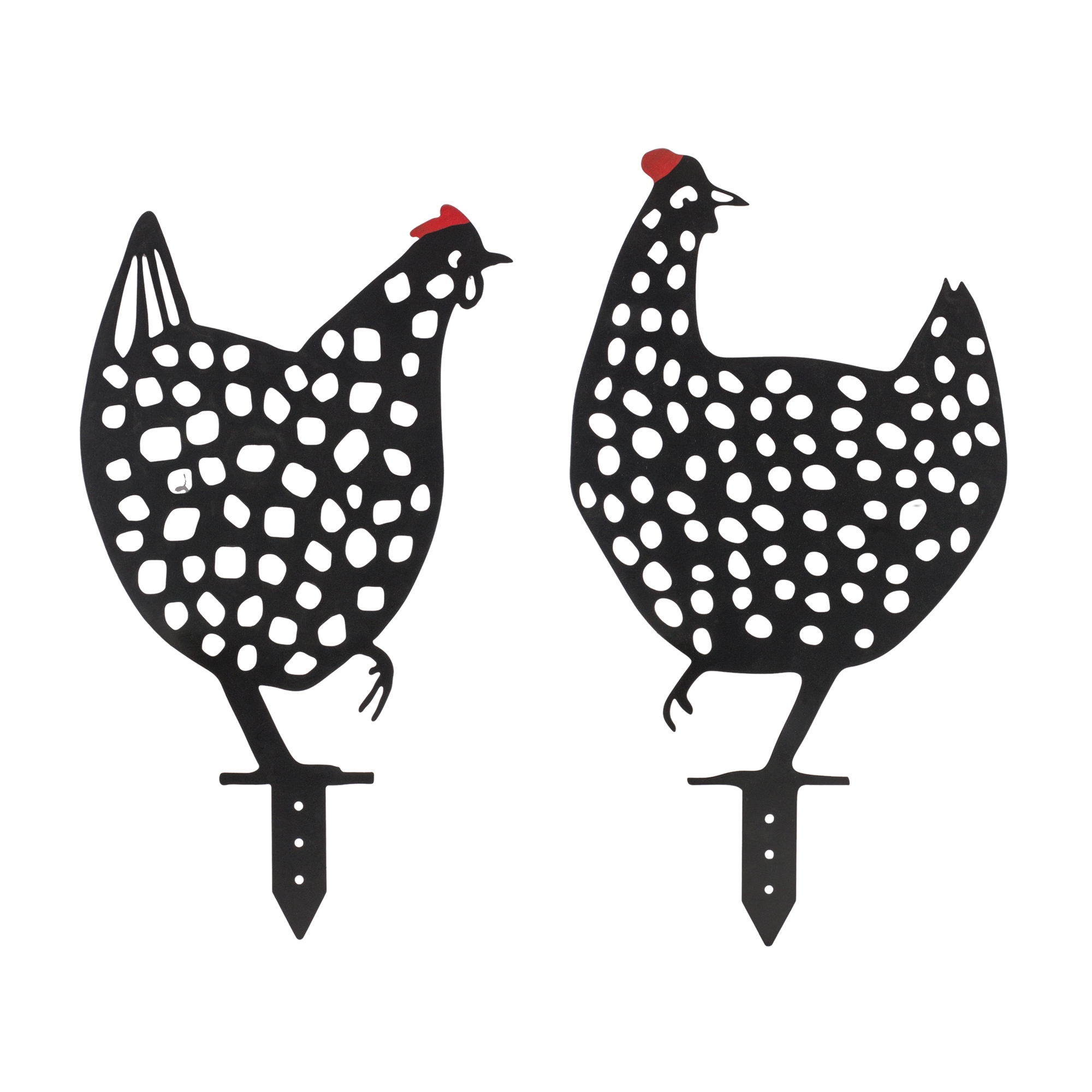Melrose Chicken Outdoor Garden Stakes - 23" - Black - Set of 4 ...