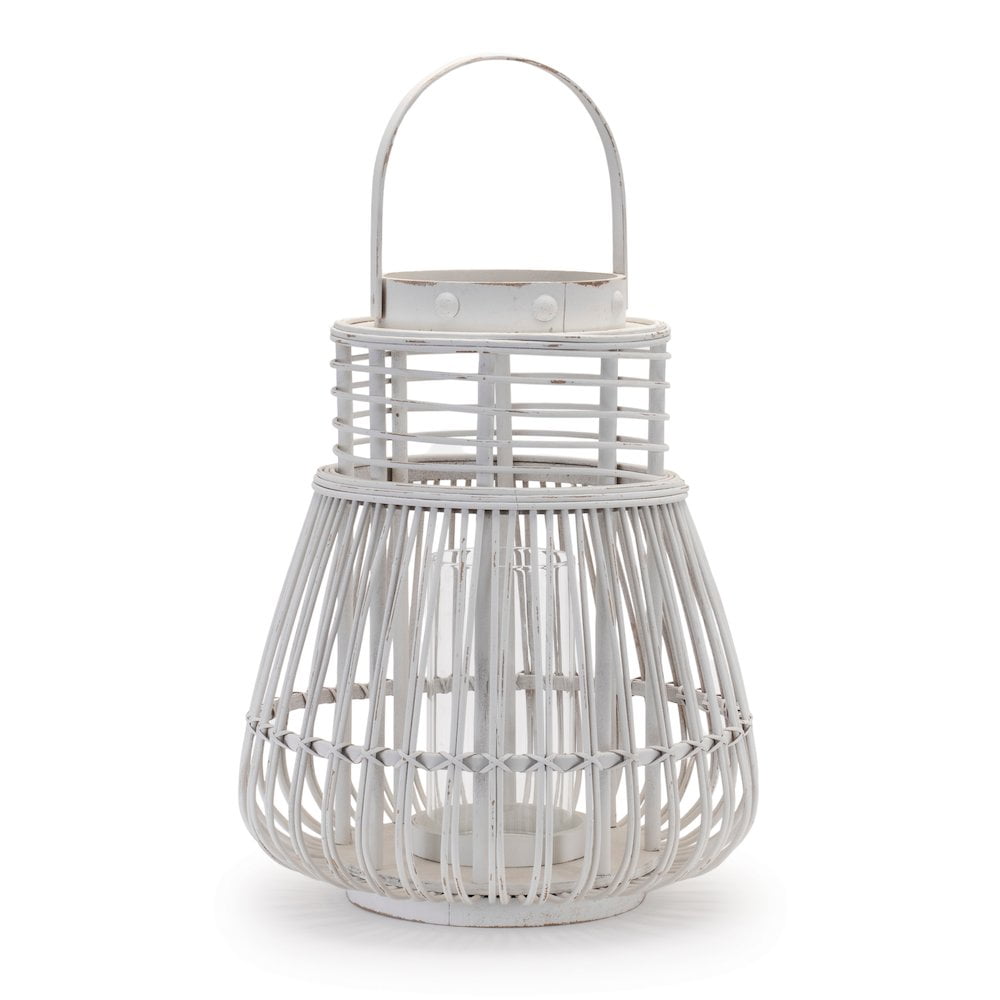 Melrose International LLC Lantern 12.5"D x 14.5"H Rattan/MDF - Walmart.com