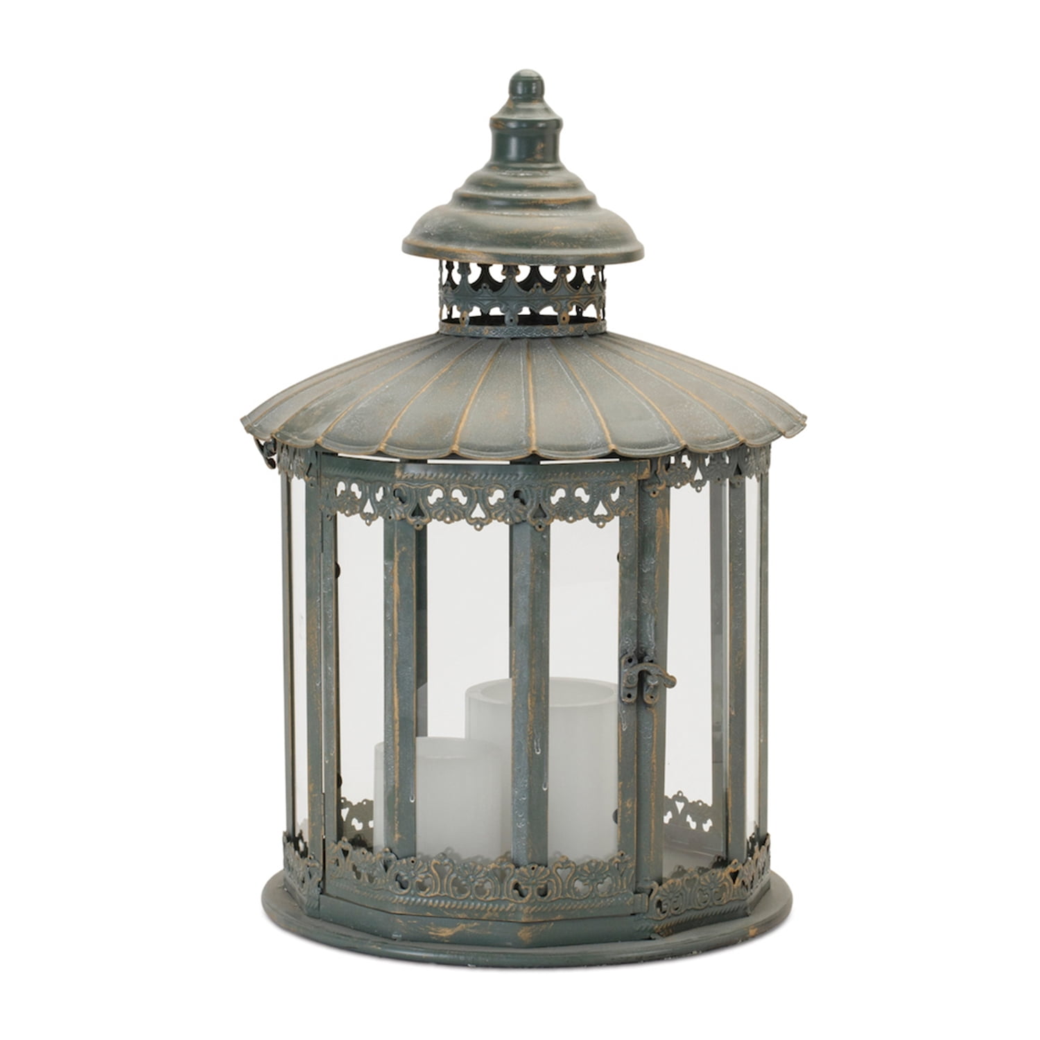 Melrose International LLC Lantern 13.75"D x 20"H Metal/Glass - Walmart ...