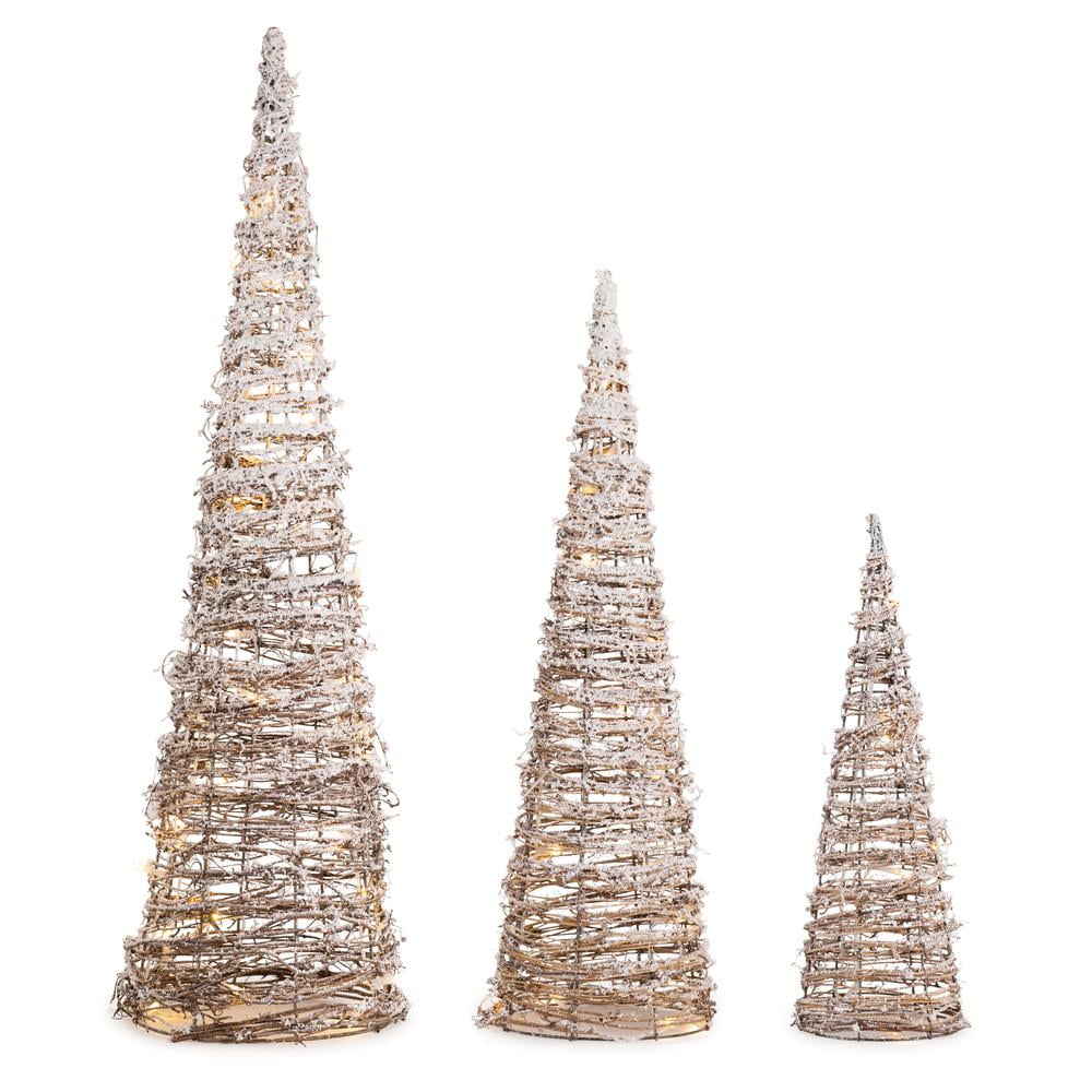 Melrose LED Lighted Twig Cone Tree Christmas Tabletop Decorations - 31. ...